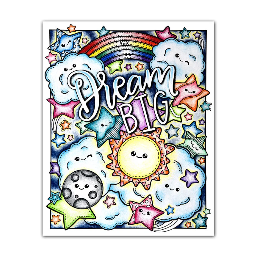 Dream Big Coloring Page Cute Kawaii Coloring Page For Kids And Adults Dream Big Coloring Page Cute Kawaii Coloring Page For Kids And Adults