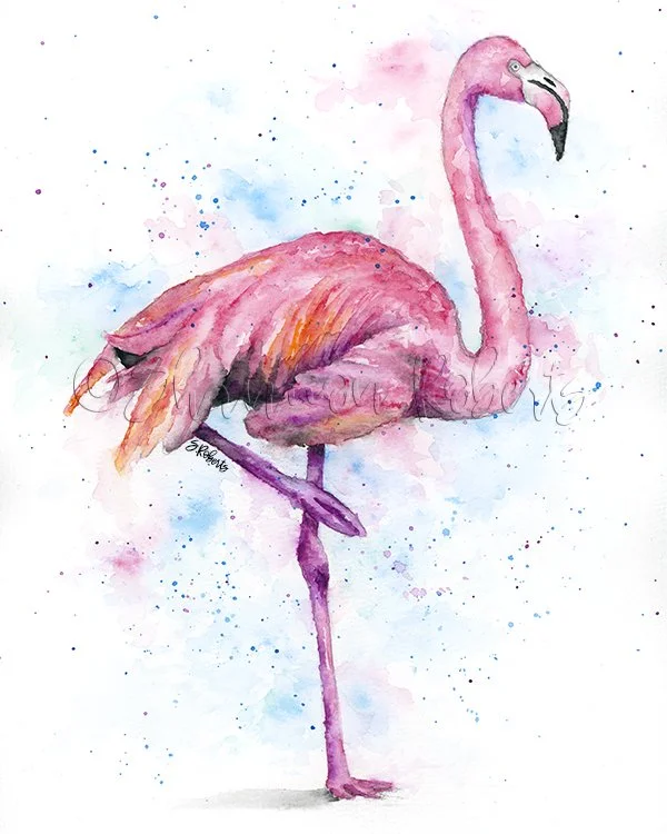 Flamingo Watercolor Art, Flamingo Painting, Pink Flamingo, By Shannon ...