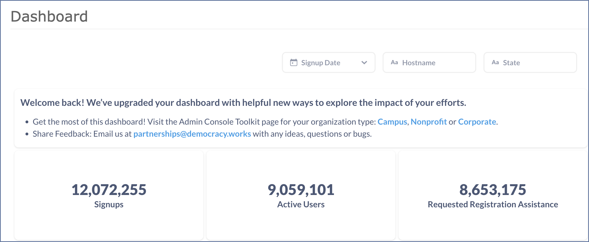 Understanding the Dashboard – TurboVote Help Center