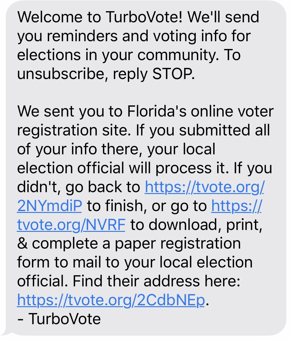 Registration Assistance Welcome Notification – TurboVote Support Center