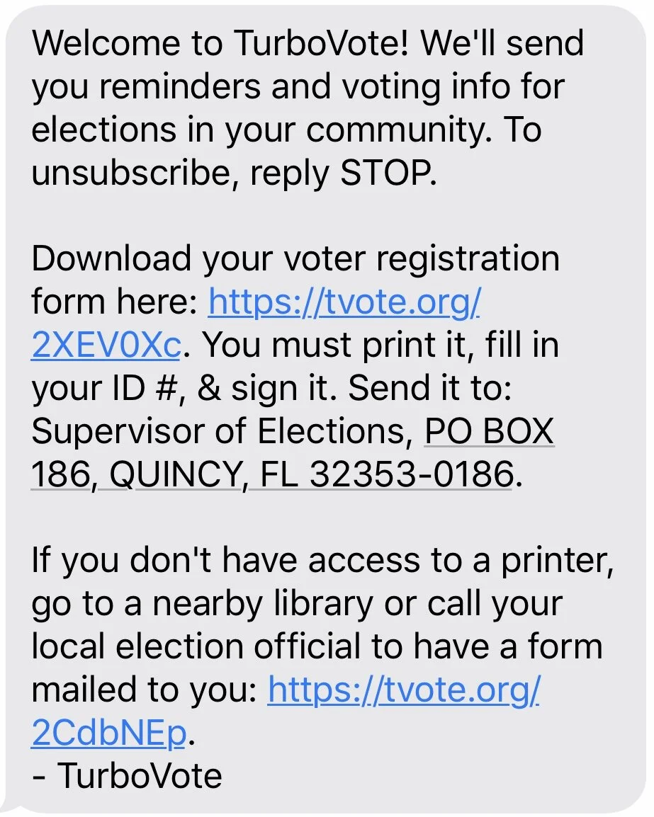 Registration Assistance Welcome Notification – TurboVote Support Center