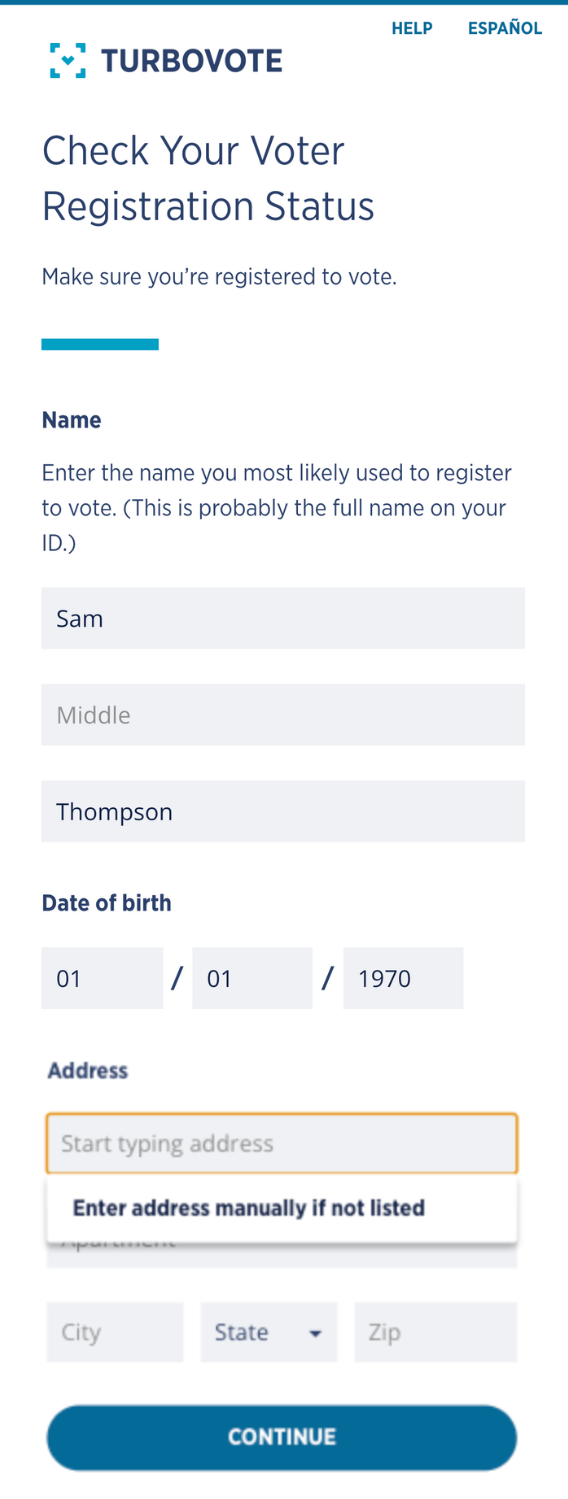 Check Your Registration — TurboVote for Partners