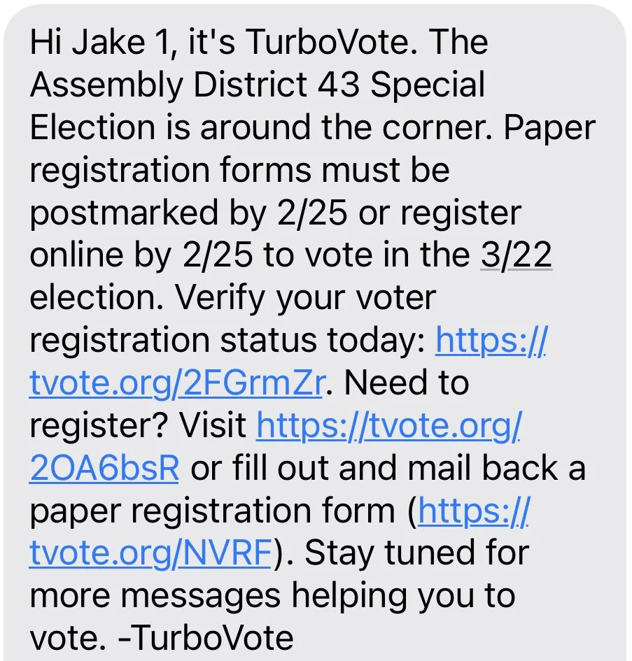 Post-registration, voter registration check reminder – TurboVote ...