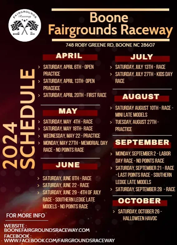 Race Schedule — Fairgrounds Raceway