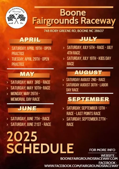 Race Schedule — Fairgrounds Raceway