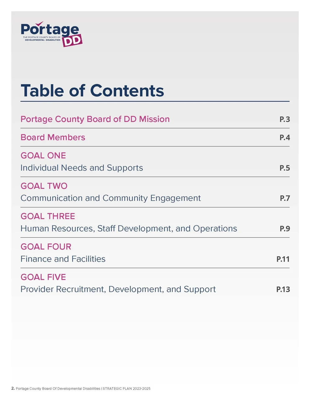 Portage DD 2023 - 2025 Strategic Plan — The Portage County Board of Developmental Disabilities