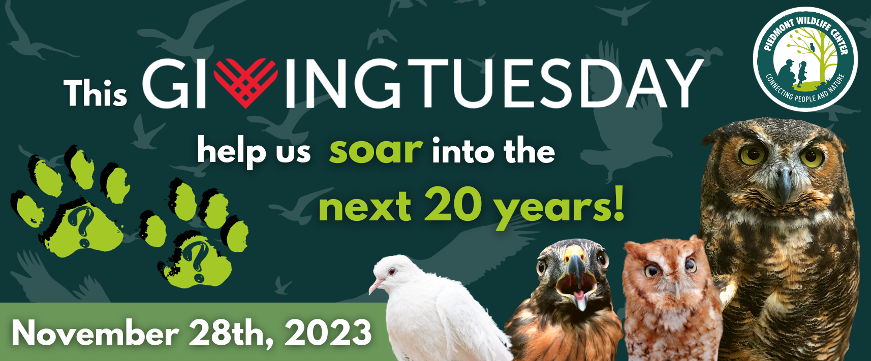 GivingTuesday is November 28th, 2023! — Piedmont Wildlife Center