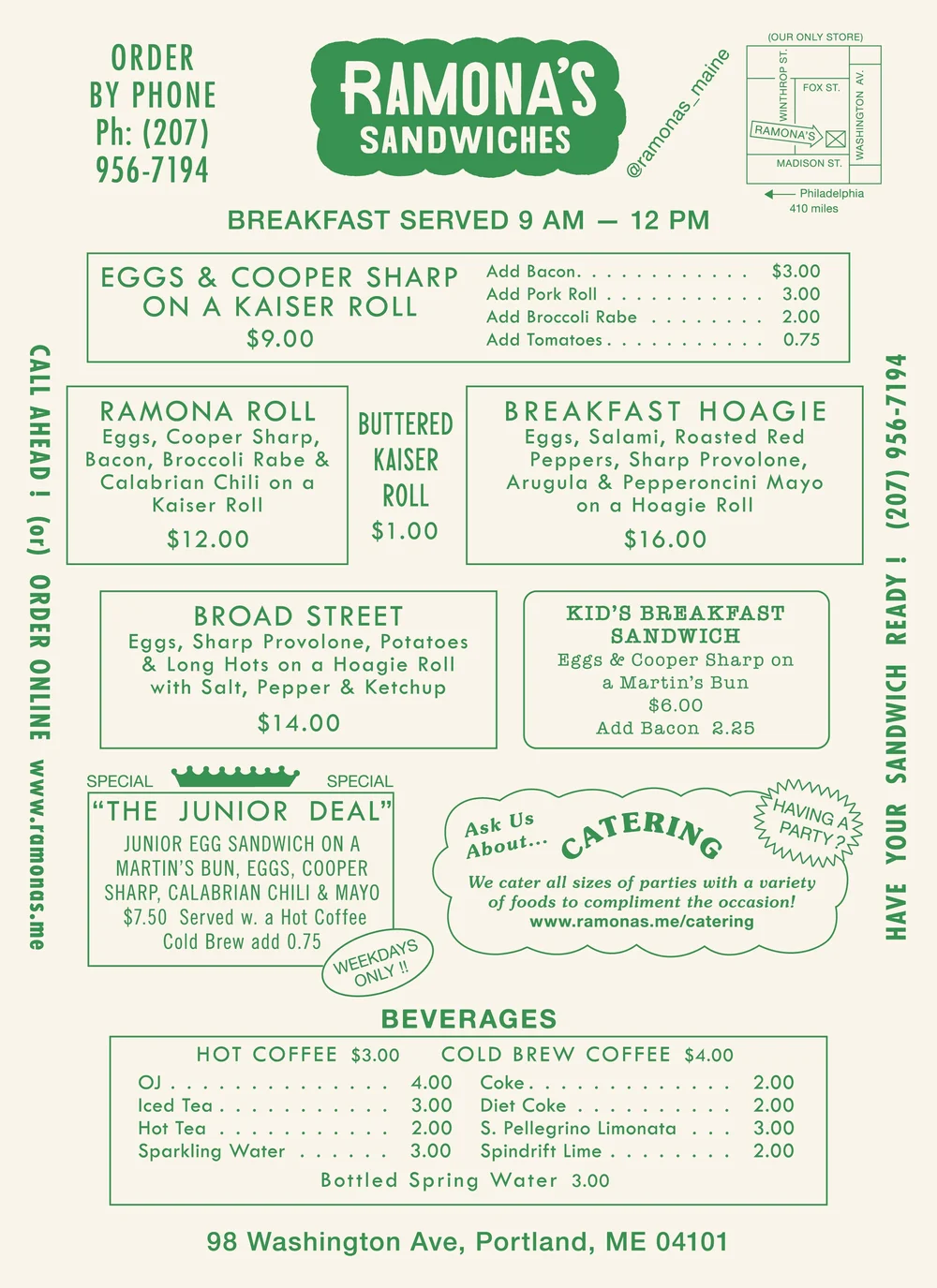 Menu — Ramona's