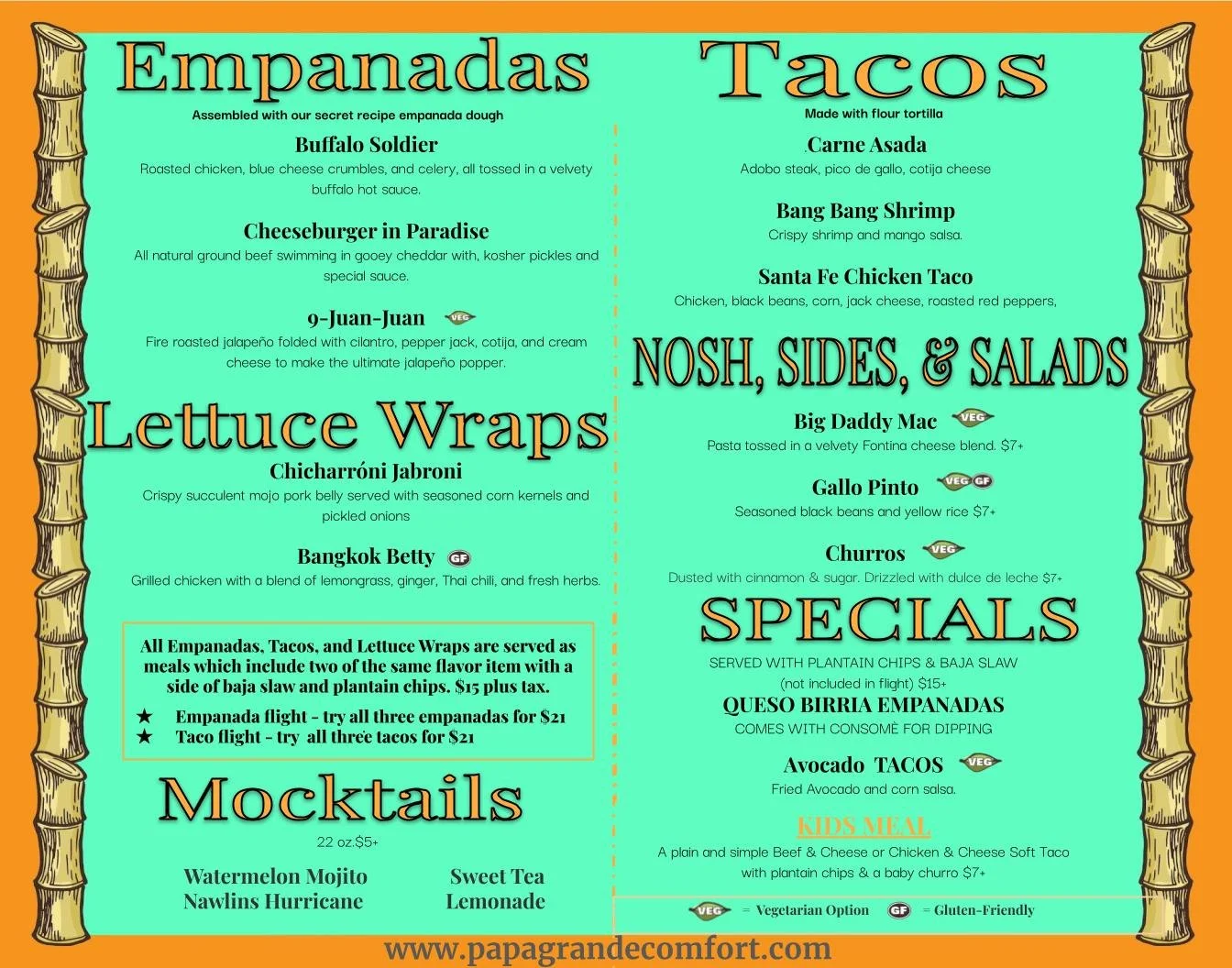 Menu — Papa Grande