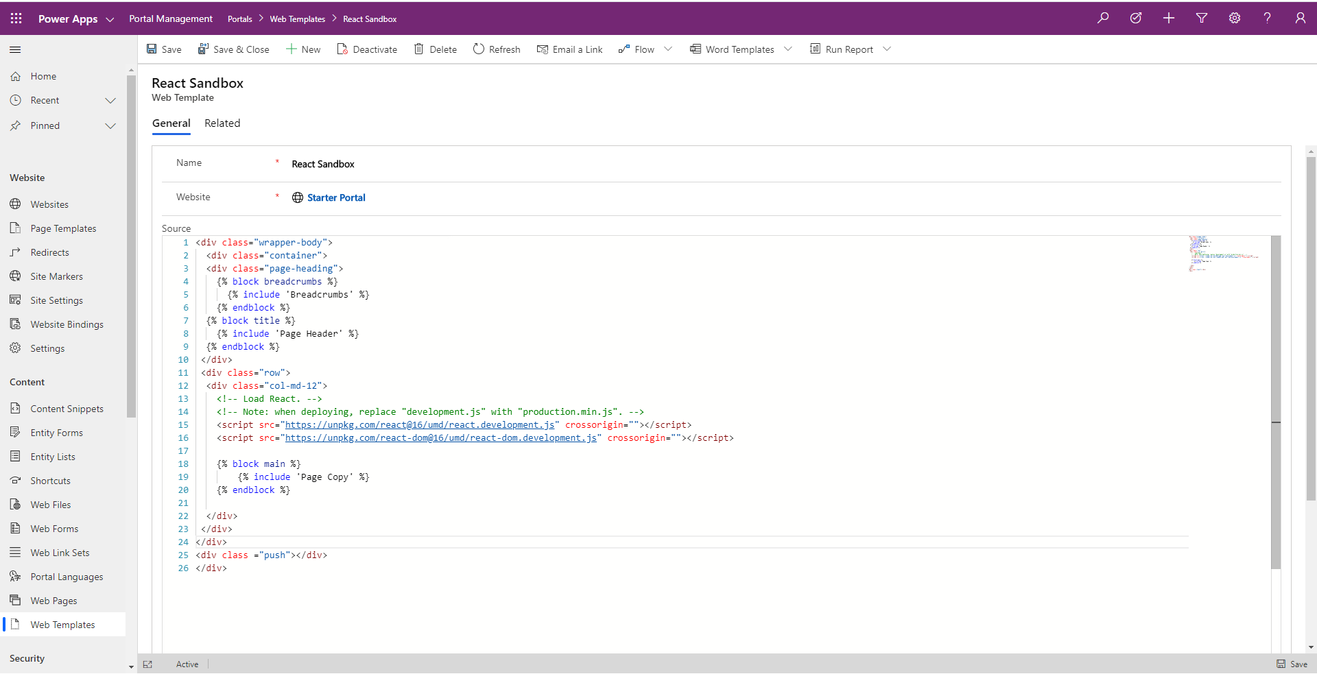 Liquid Reactions / Adding ReactJS to PowerApps Portals — Victor Dantas