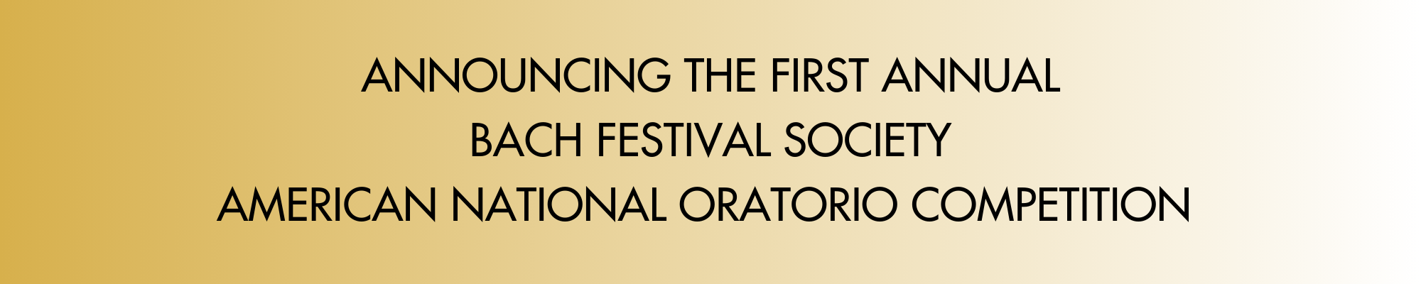 Oratorio Competition — Bach Festival Society of Winter Park