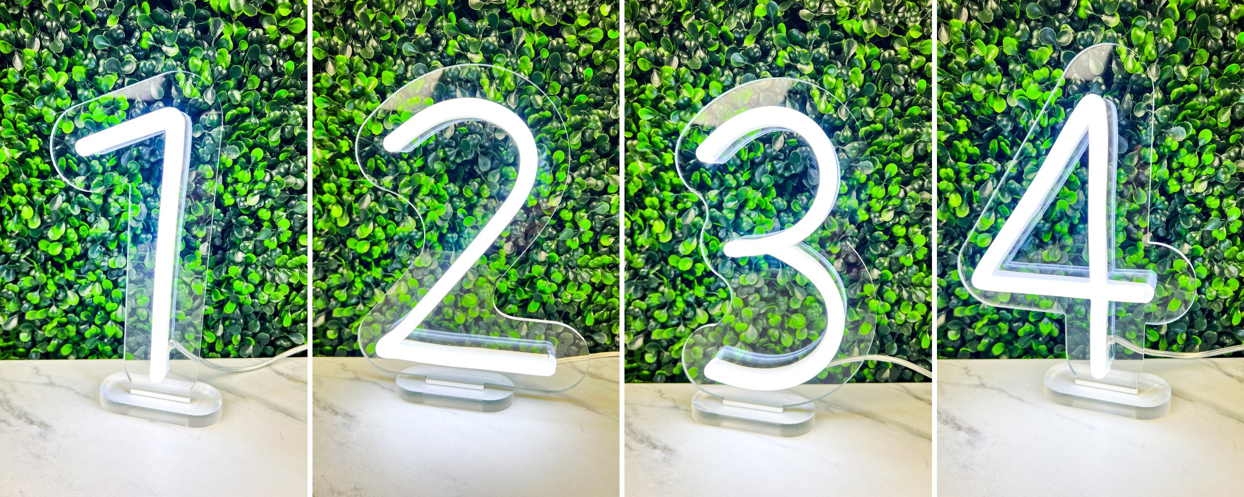 Neon Table Numbers Rental - MN & WI — Boxwood Rose