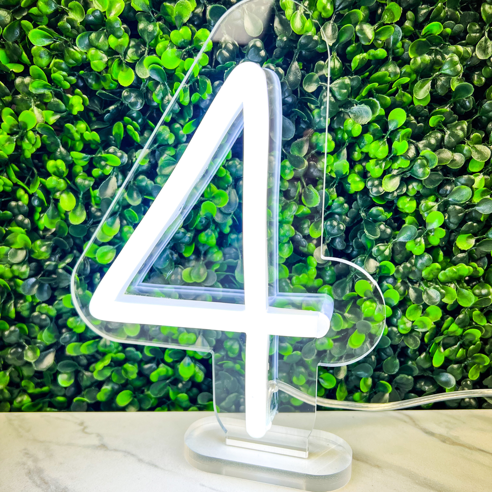 Neon Table Numbers Rental - MN & WI — Boxwood Rose