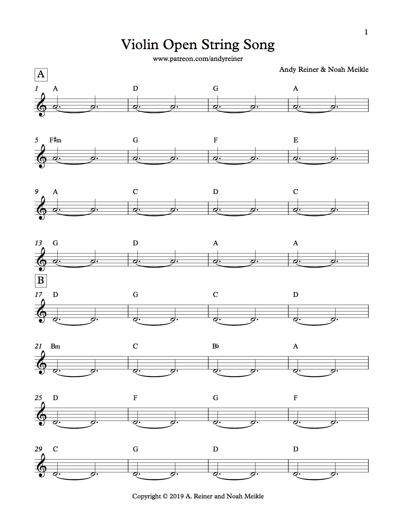 Violin Open String Song — Andy Reiner