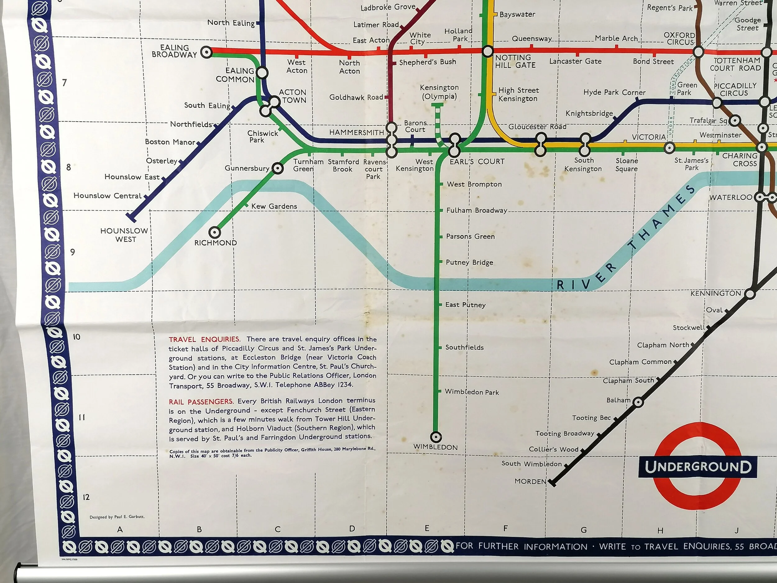 1966 London Underground Station Map - Quad Royal - ICONIC Antiques ...