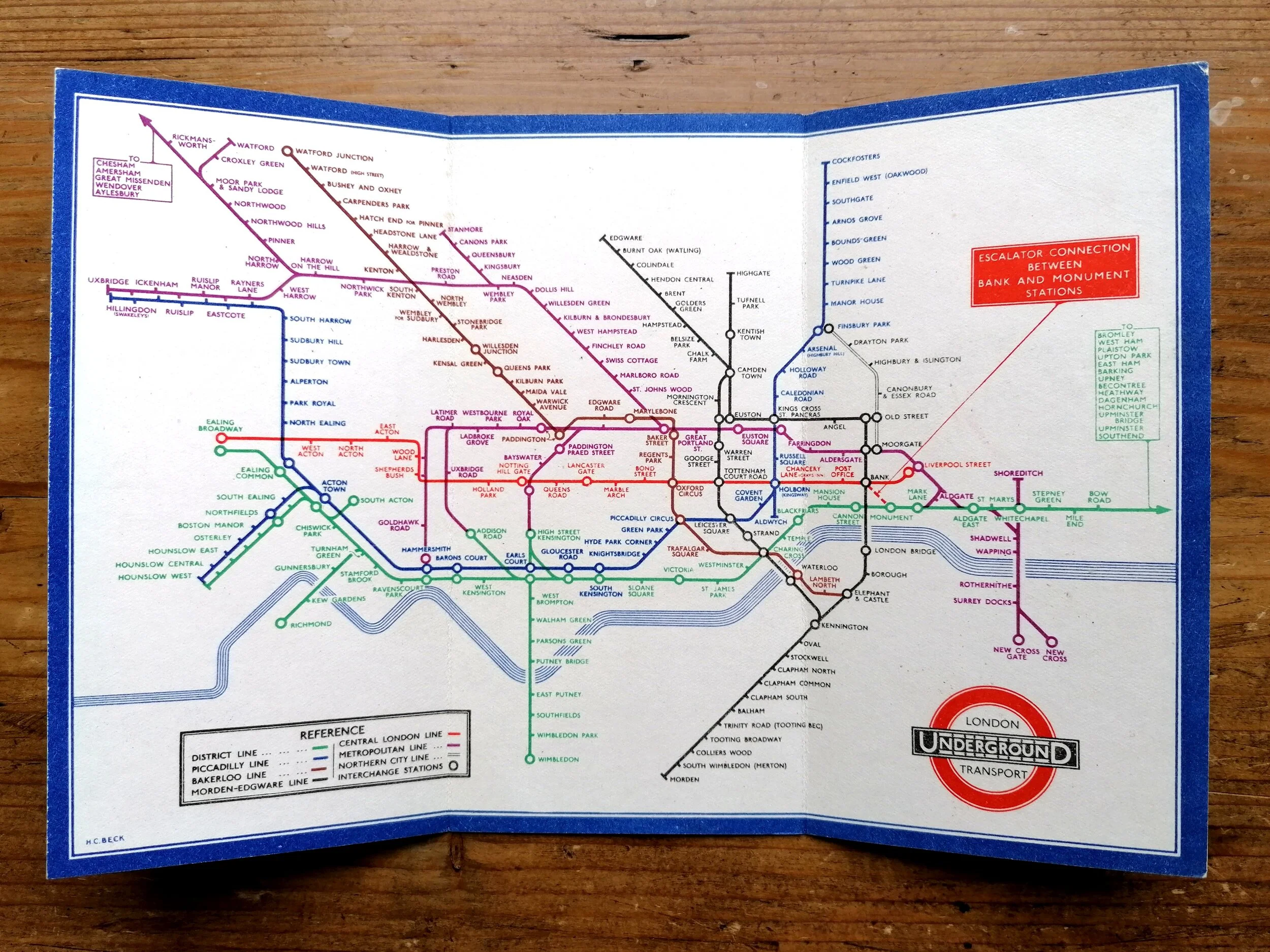 1935 London Underground Pocket Map No.1 - HC Beck - ICONIC Antiques ...