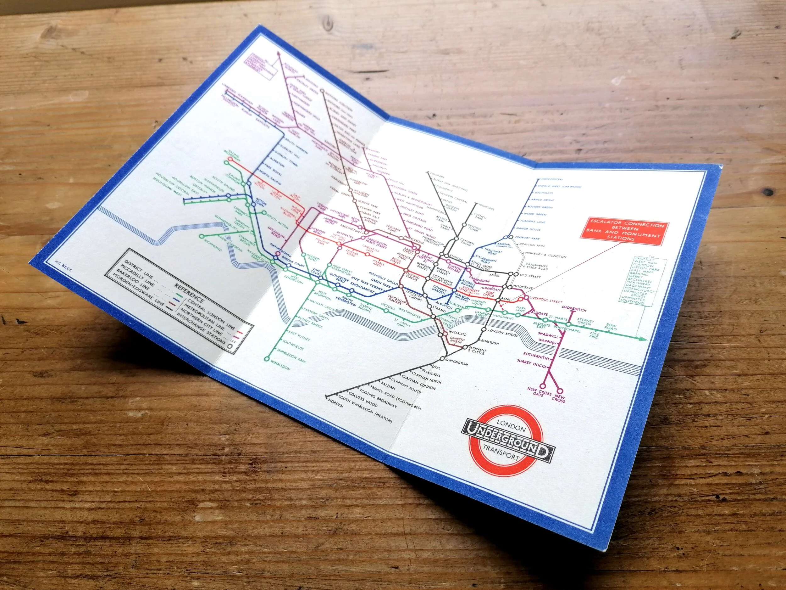 1935 London Underground Pocket Map No.1 - HC Beck - ICONIC Antiques ...