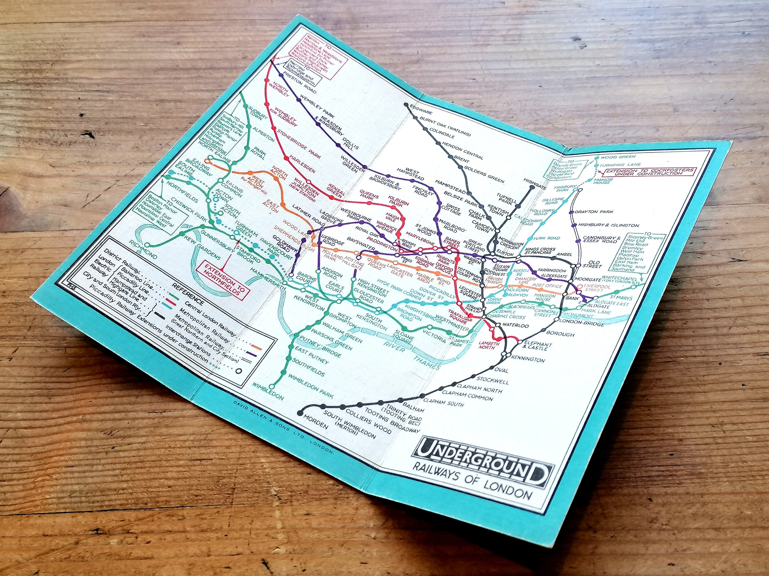 1930 London Underground Pocket Map - FH Stingemore - ICONIC Antiques ...