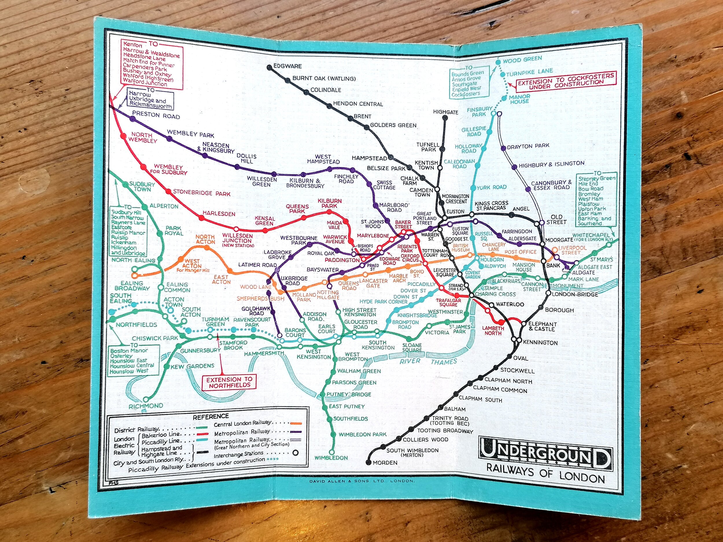 1930 London Underground Pocket Map - FH Stingemore - ICONIC Antiques ...