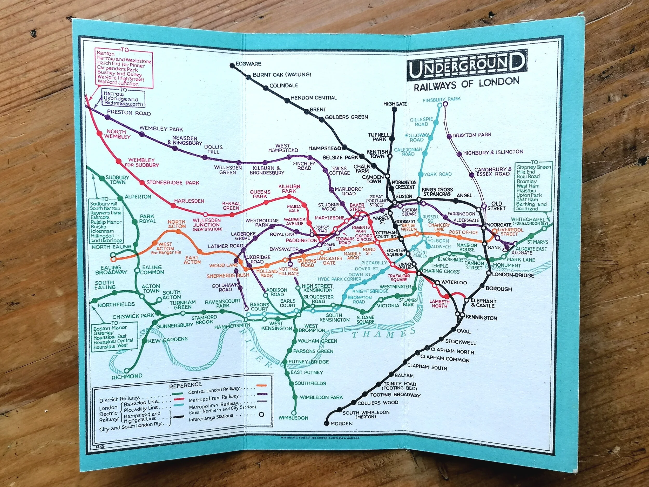 1929 London Underground Pocket Map - FH Stingemore - ICONIC Antiques ...
