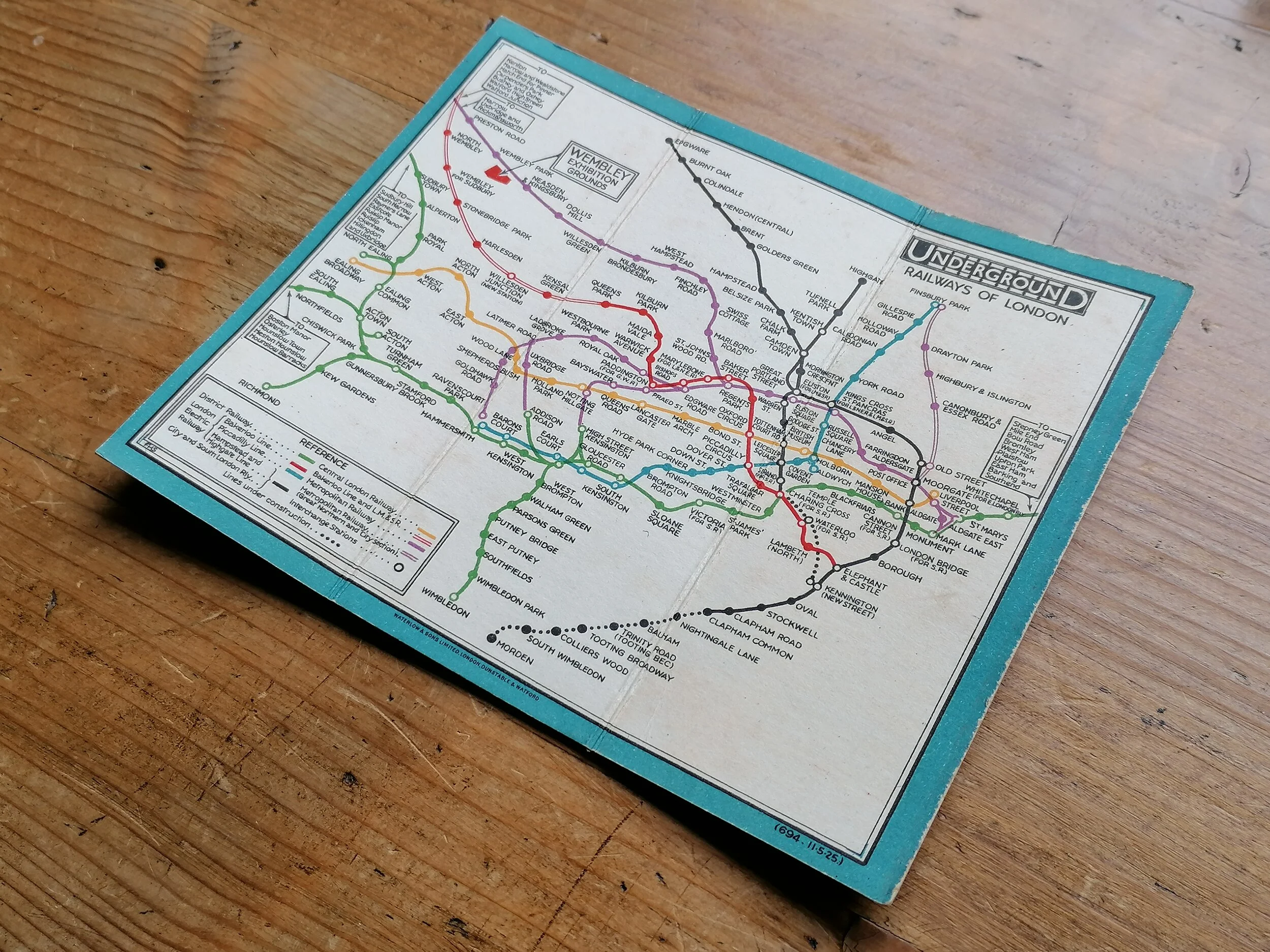 1925 London Underground Pocket Map - FH Stingemore (1st Edition ...
