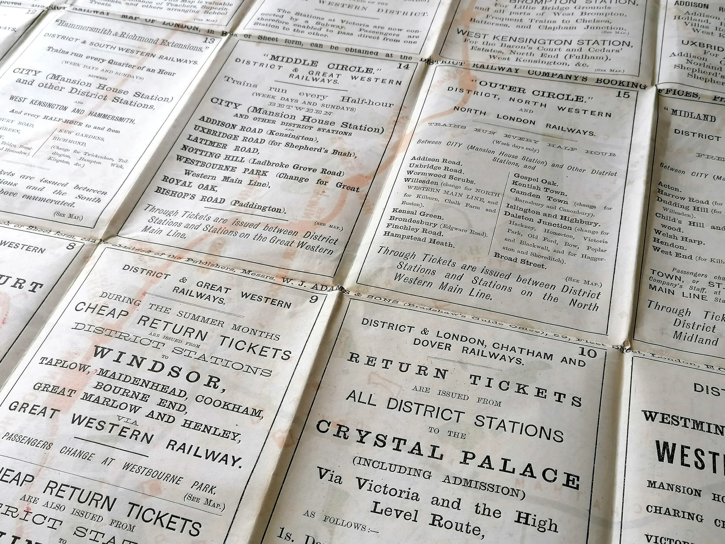 1879 The Improved District Railway Map of London - ICONIC Antiques ...