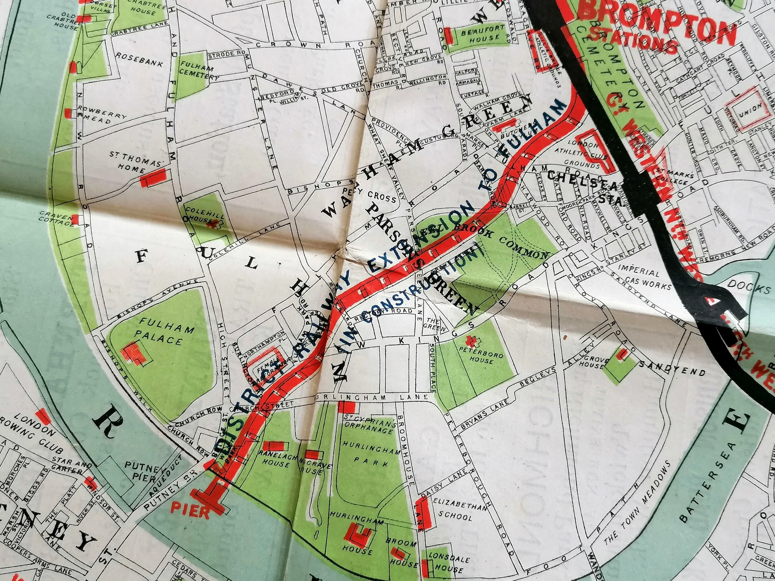 1879 The Improved District Railway Map of London - ICONIC Antiques ...