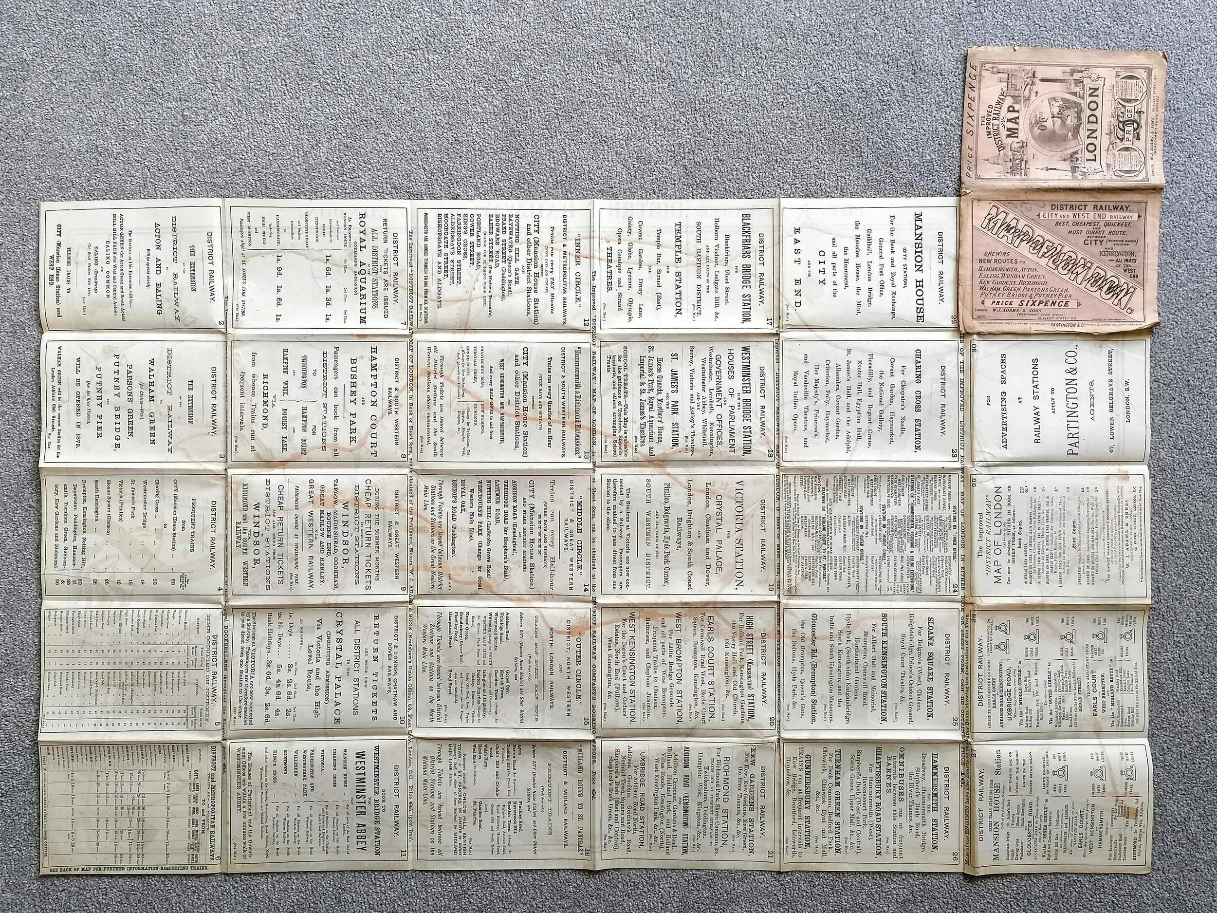 1879 The Improved District Railway Map of London - ICONIC Antiques ...