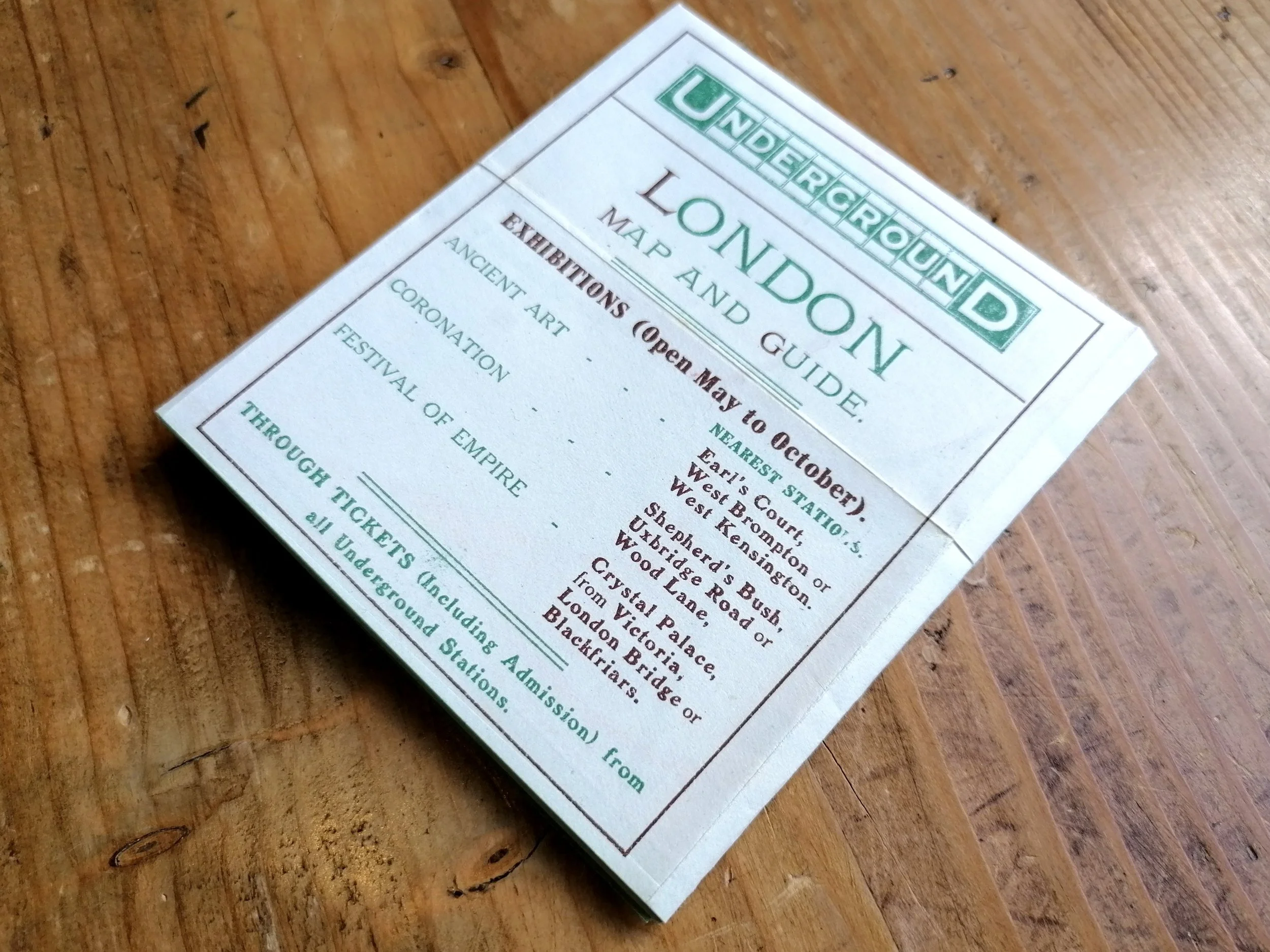 1911 London Underground Pocket Map - ICONIC Antiques | Cool Old Stuff