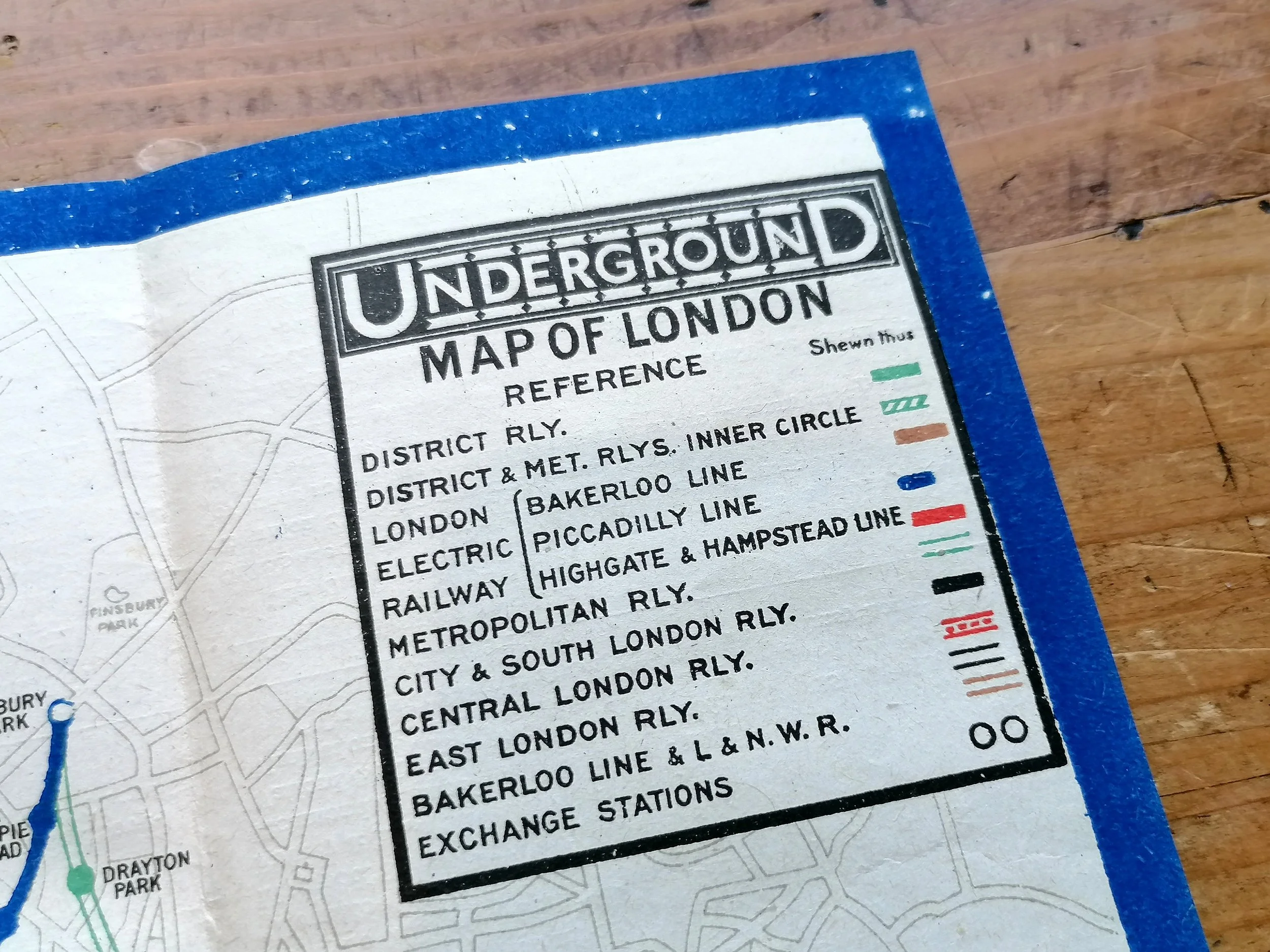 1919 London Underground Pocket Map - A New Underground Logo - ICONIC ...