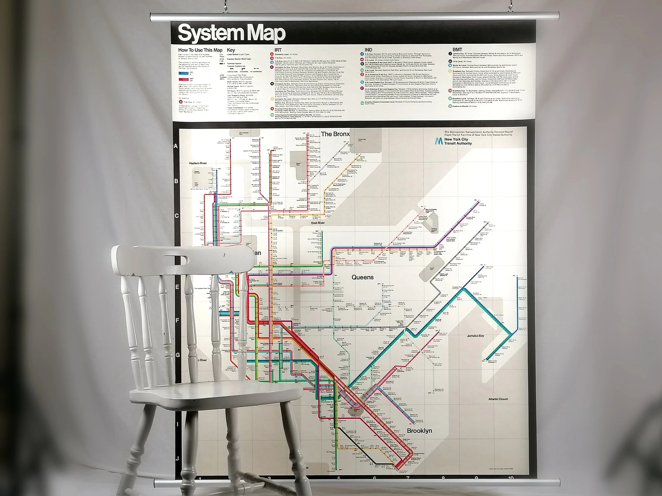 New York Subway Station Map - Massimo Vignelli (1976) - ICONIC Antiques | Cool Old Stuff