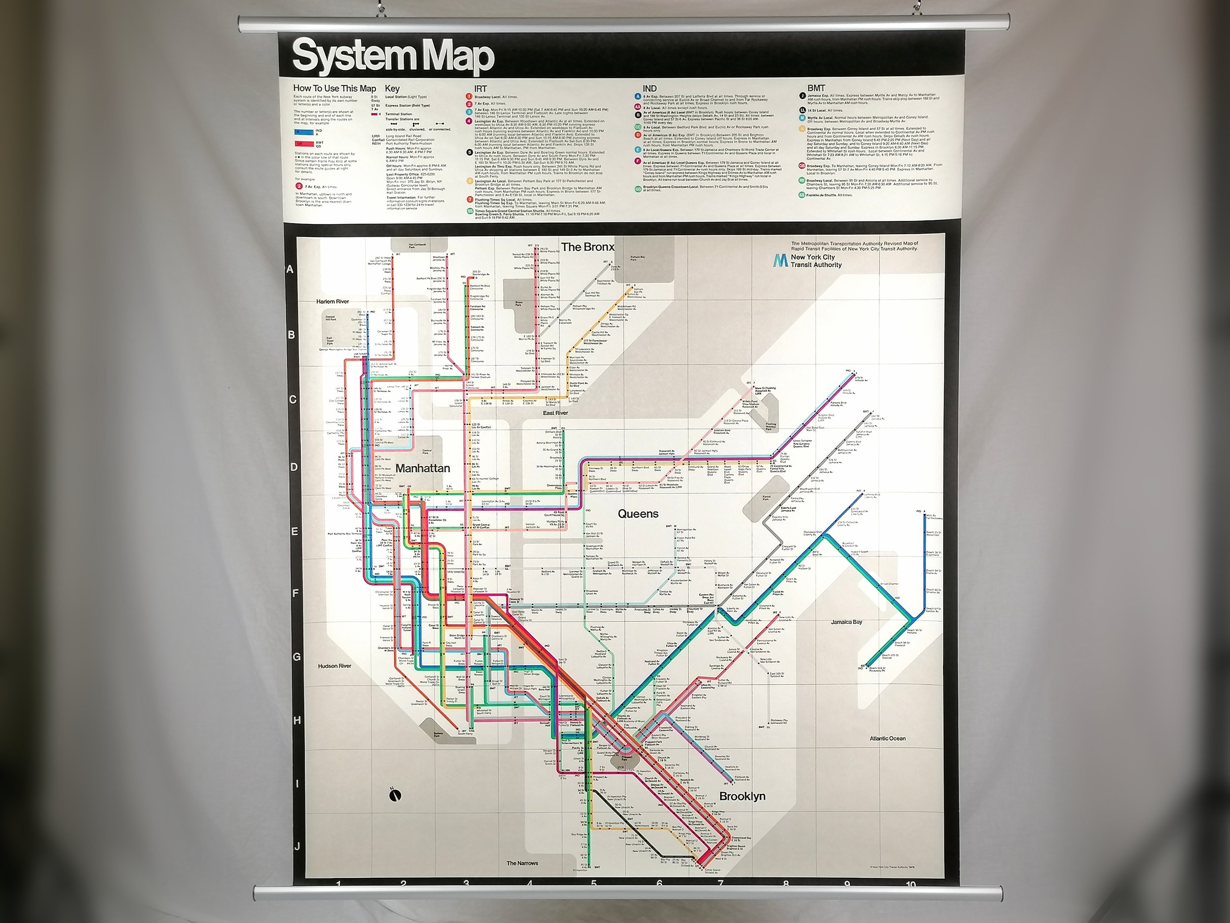 New York Subway Station Map - Massimo Vignelli (1976) - ICONIC Antiques ...
