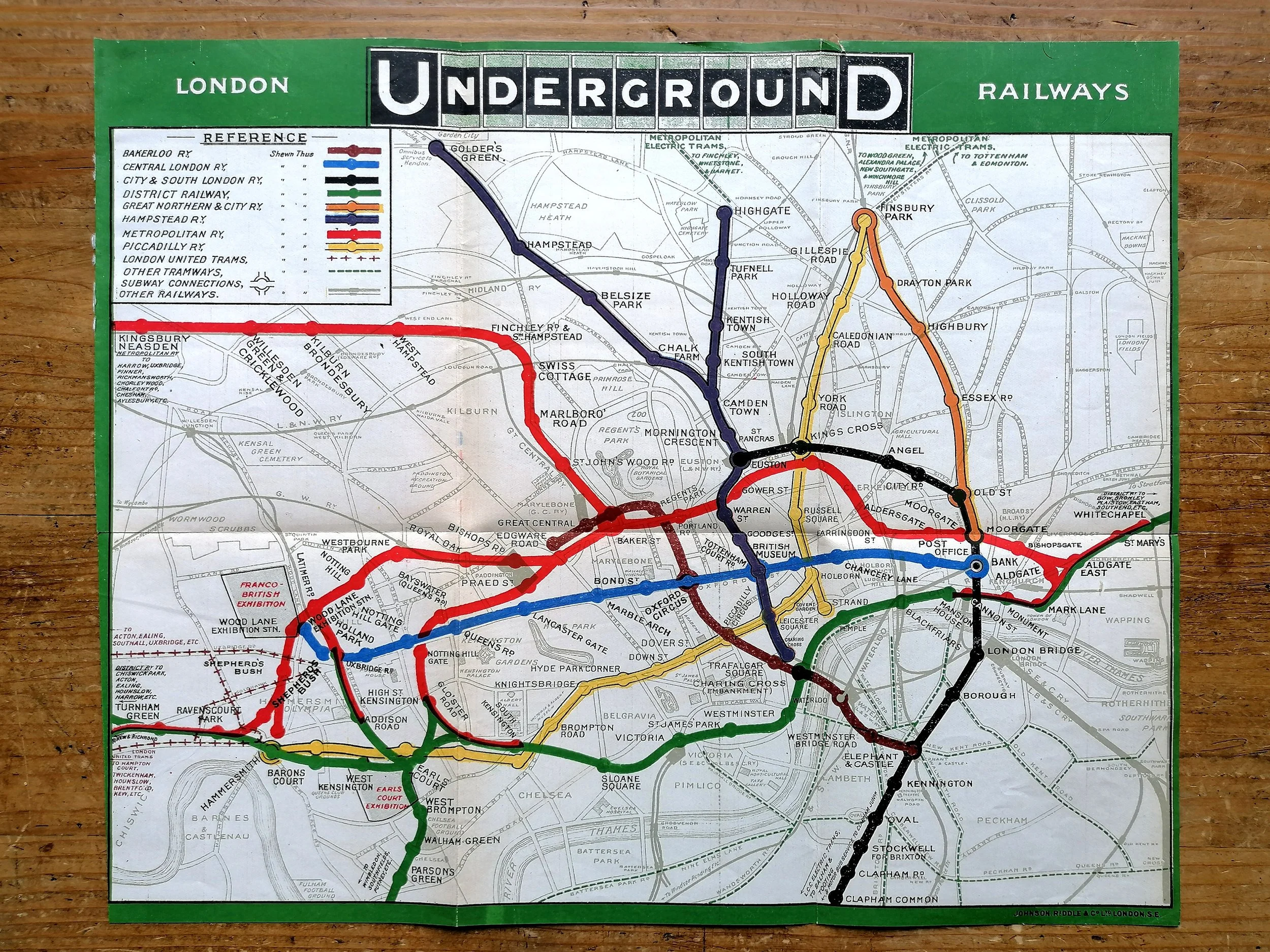 1908 London Underground Railways Map - ICONIC Antiques | Cool Old Stuff