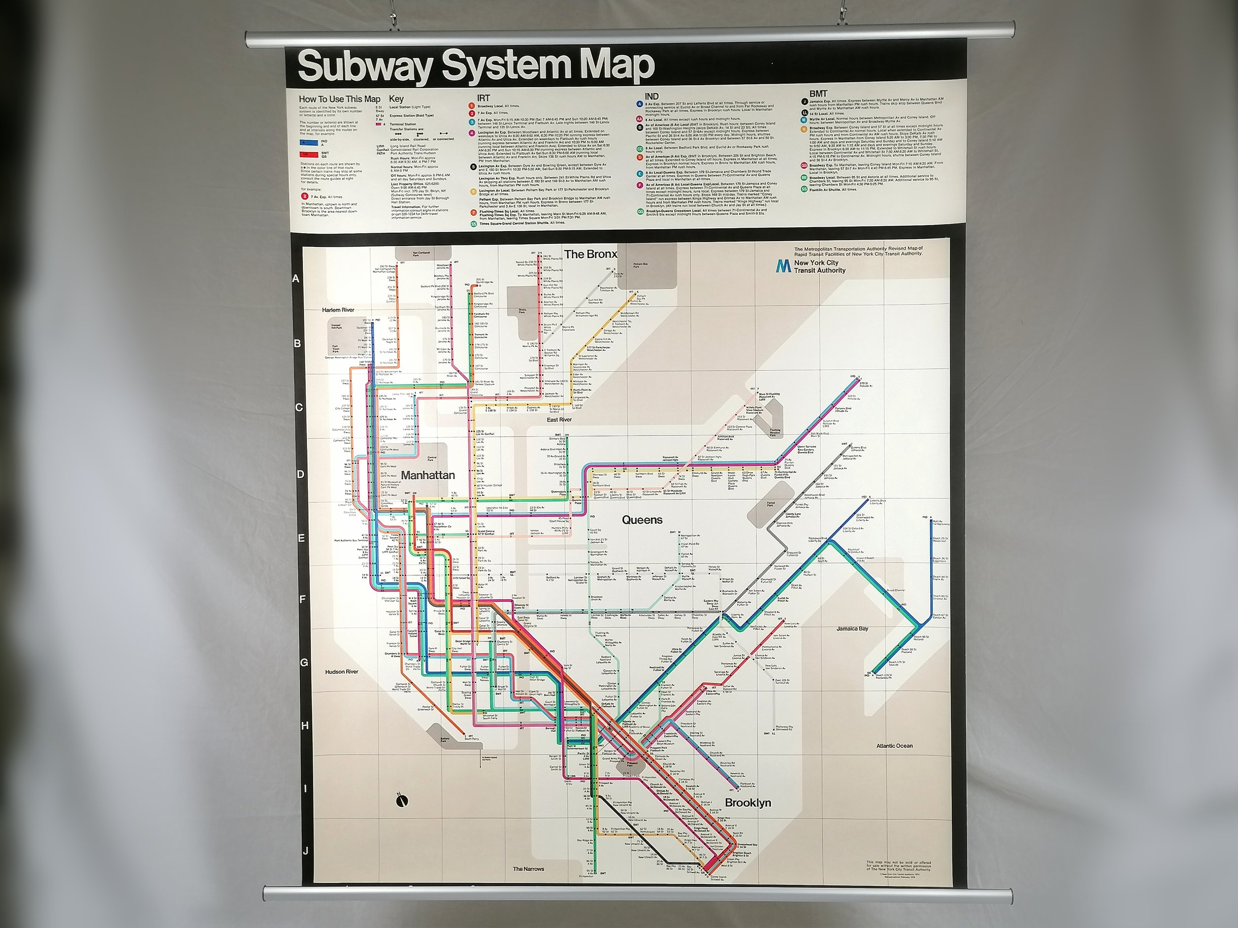 New York Subway Station Map - Massimo Vignelli (1978) - ICONIC Antiques ...