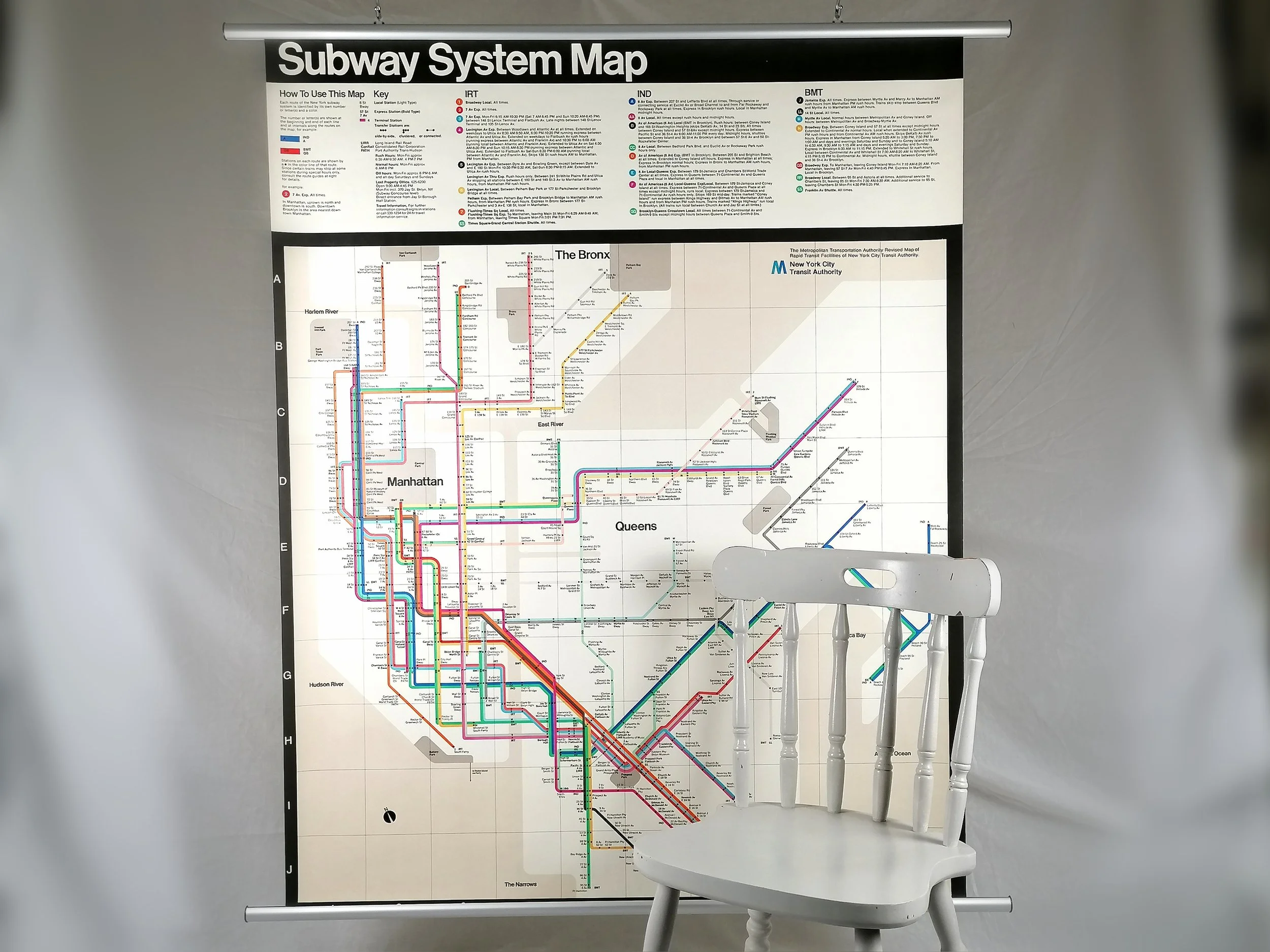New York Subway Station Map - Massimo Vignelli (1978) - ICONIC Antiques ...