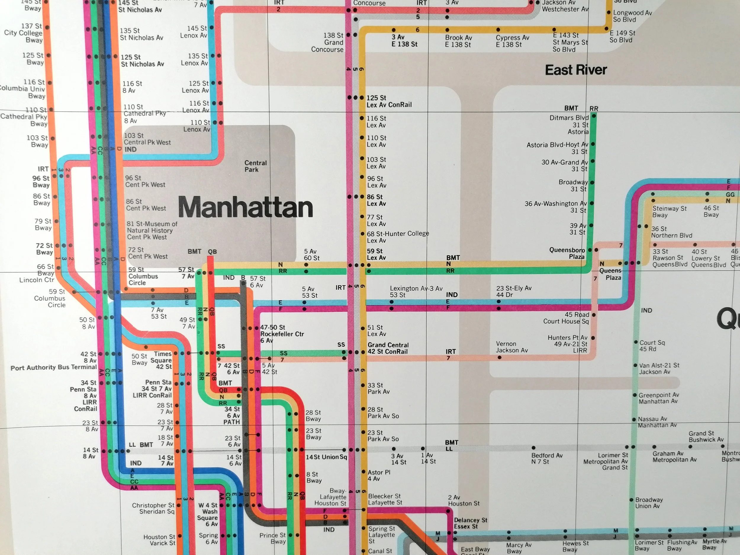 New York Subway Station Map - Massimo Vignelli (1978) - ICONIC Antiques ...