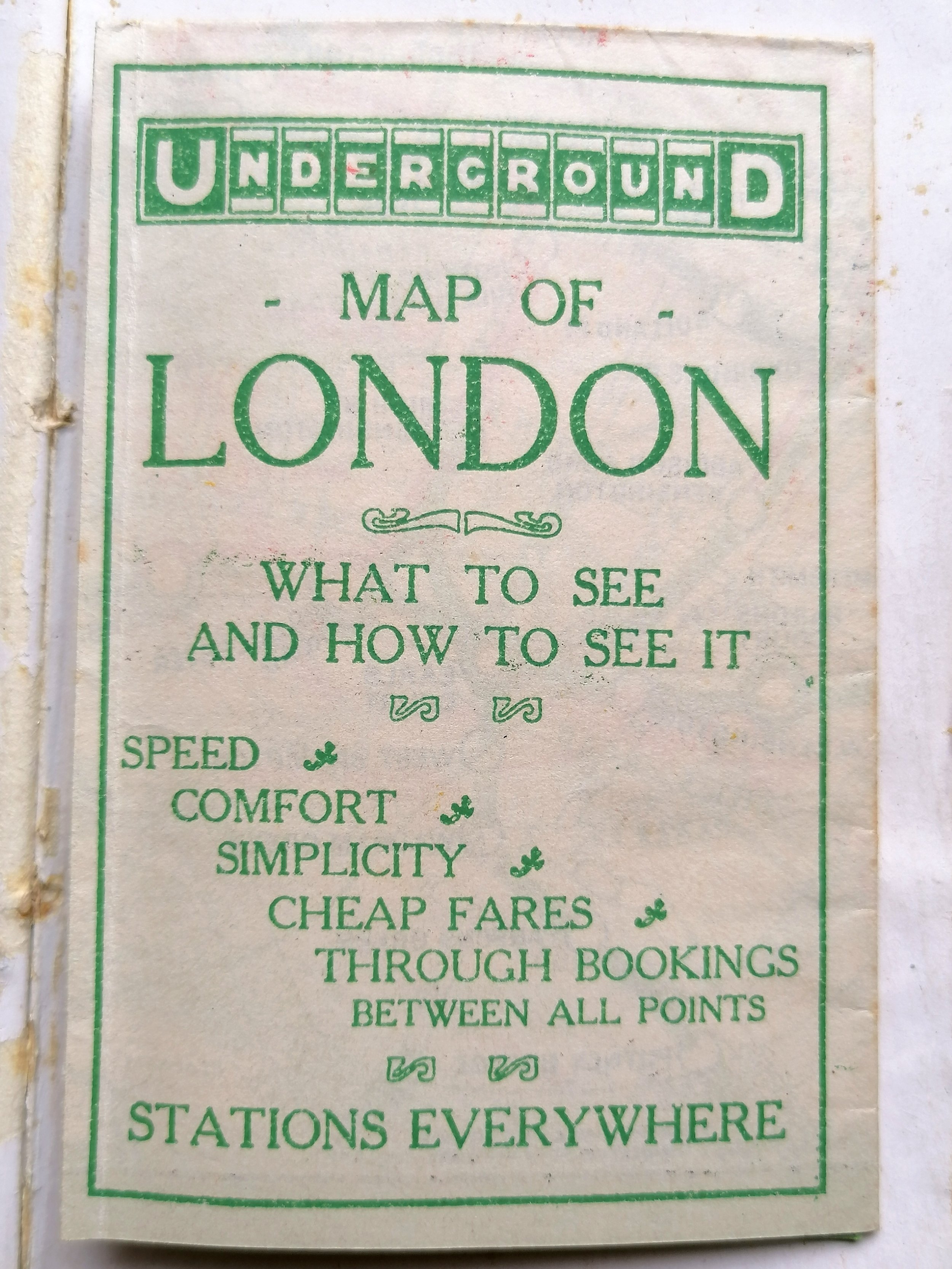 1912 London Underground Map and Pocket Guide to London - ICONIC ...