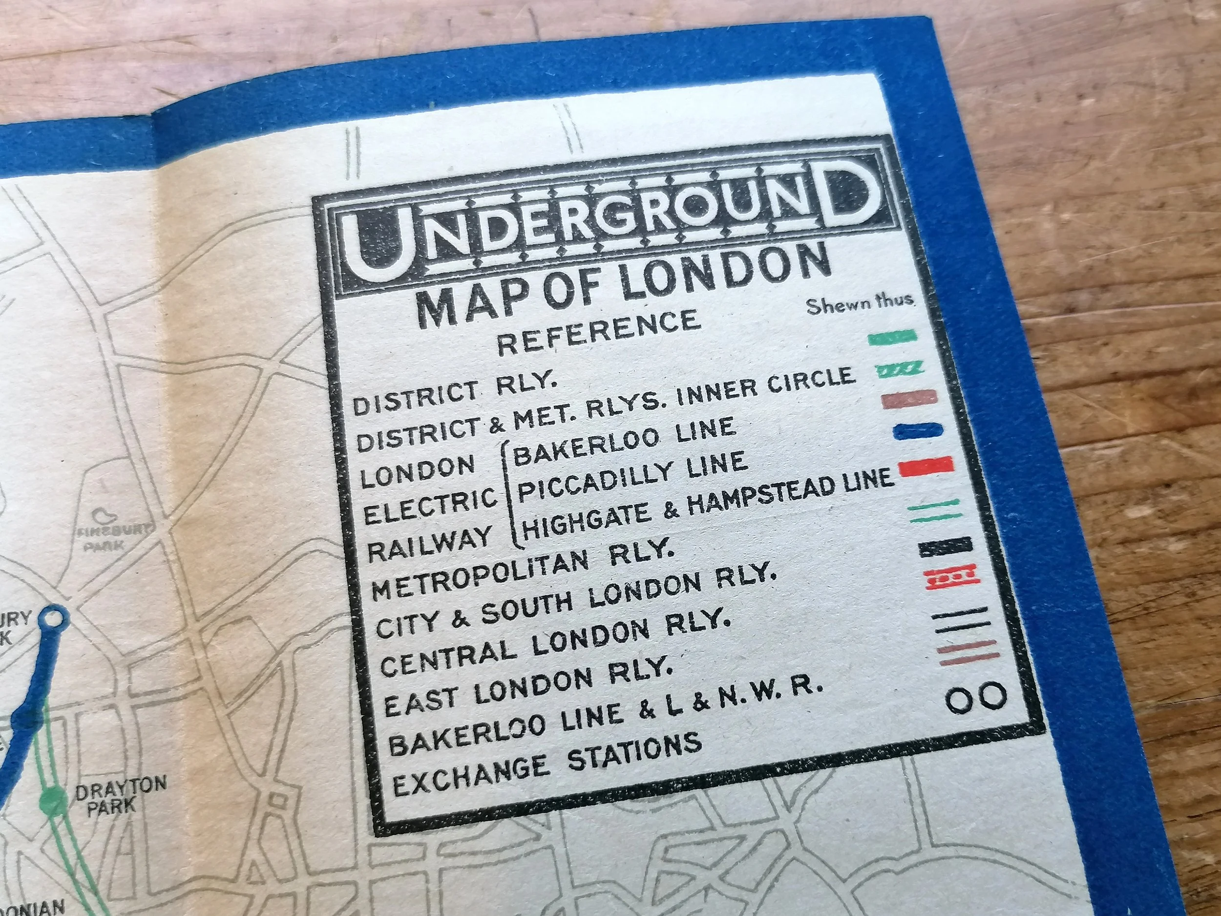 1919 London Underground Pocket Map - A New Underground Logo (June ...