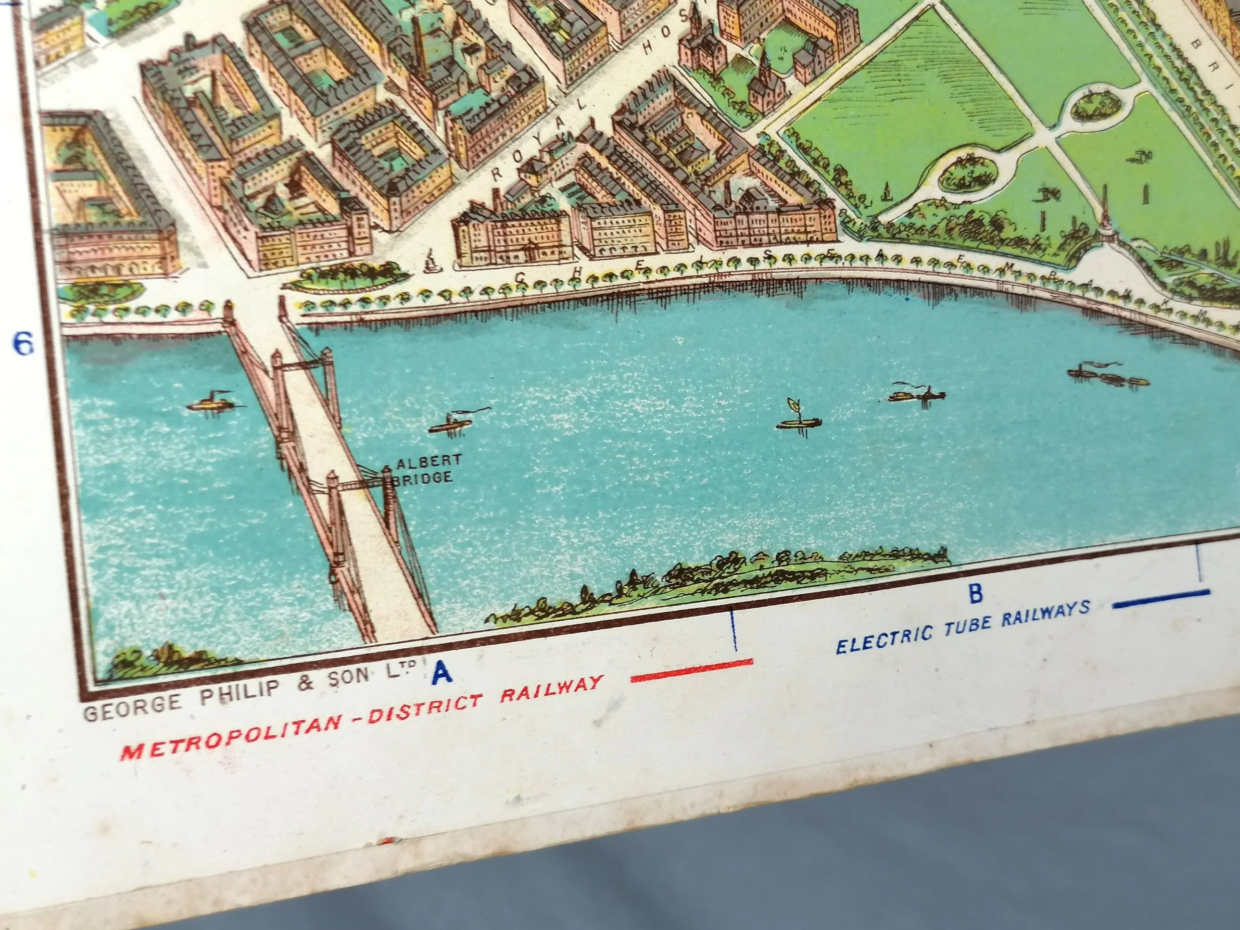 1908 Philips Picture Map of London - Pictorial Underground Map - ICONIC ...