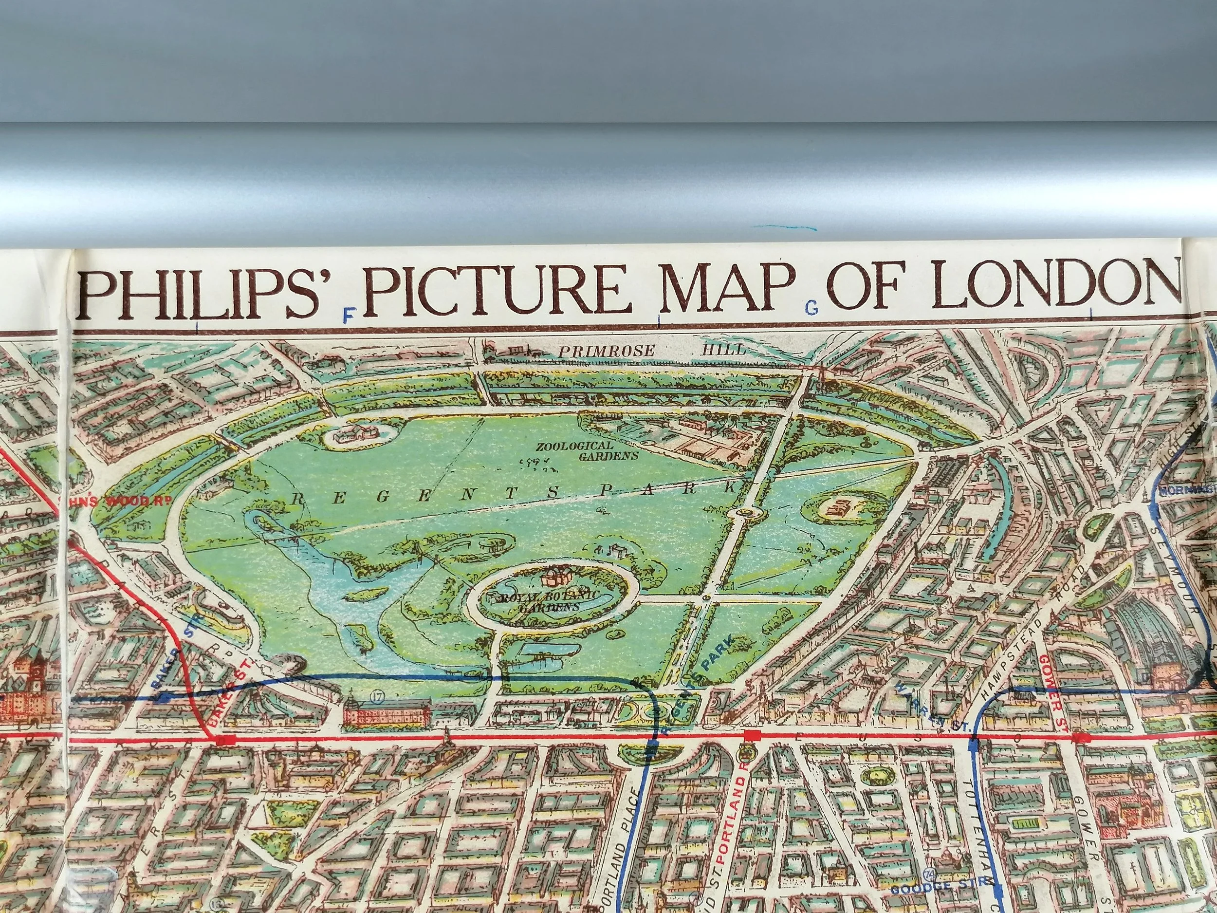 1908 Philips Picture Map of London - Pictorial Underground Map - ICONIC ...