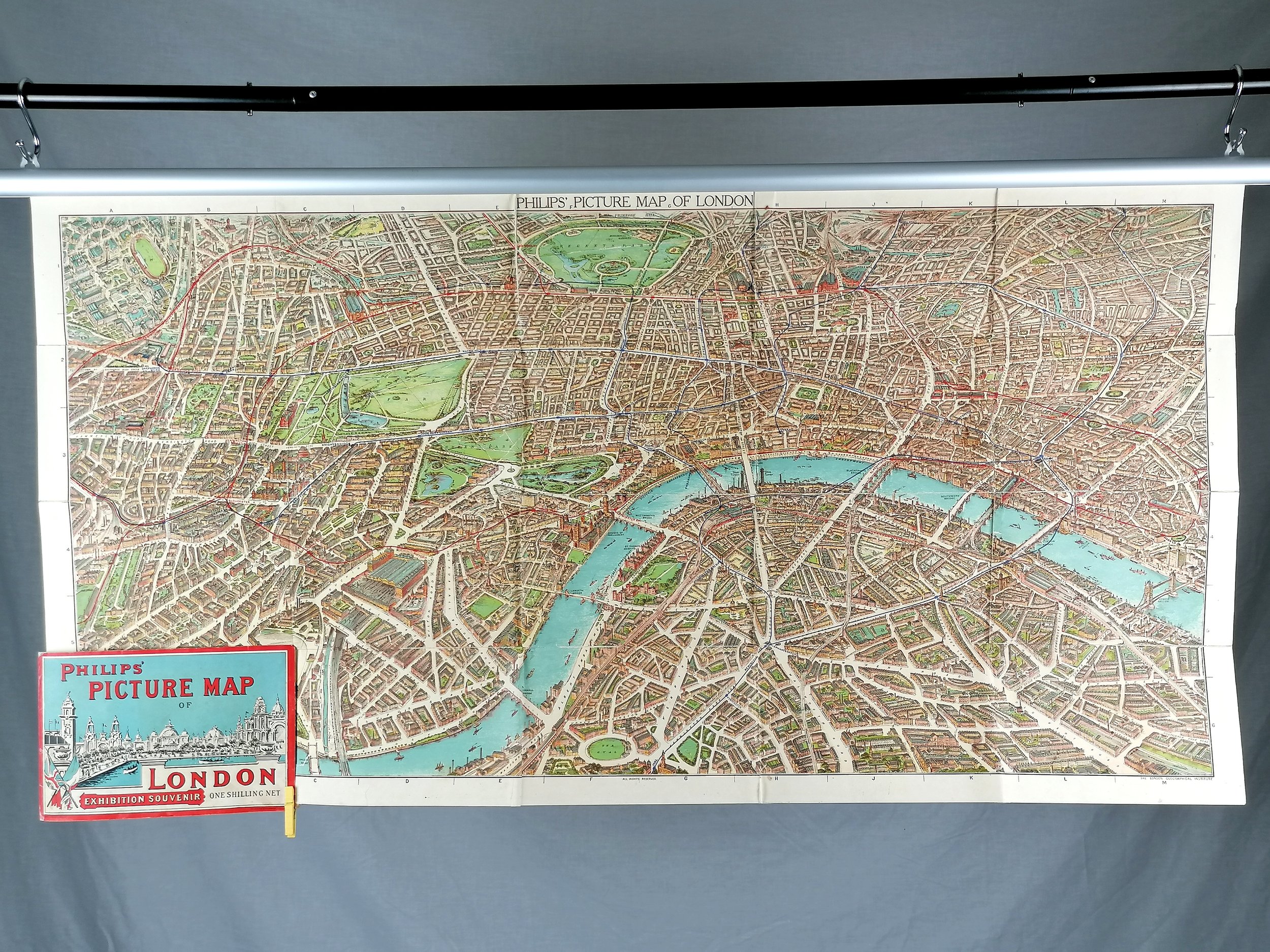 1908 Philips Picture Map of London - Pictorial Underground Map - ICONIC ...