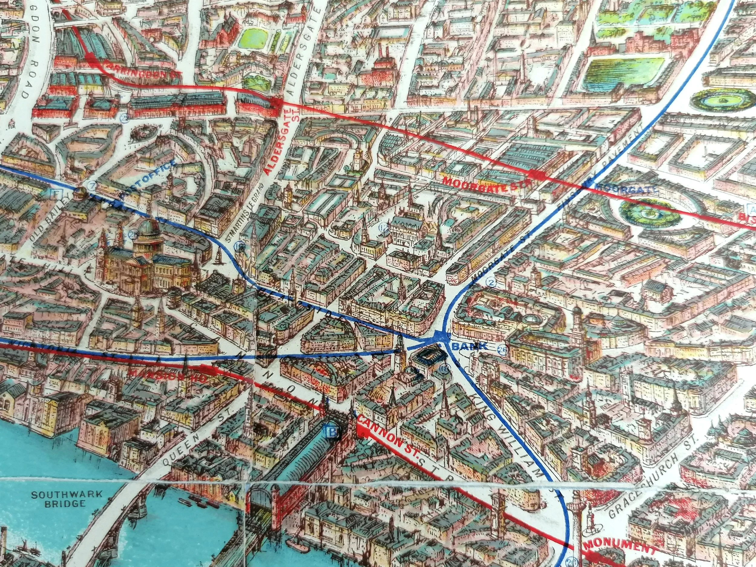 1908 Philips Picture Map of London - Pictorial Underground Map - ICONIC ...