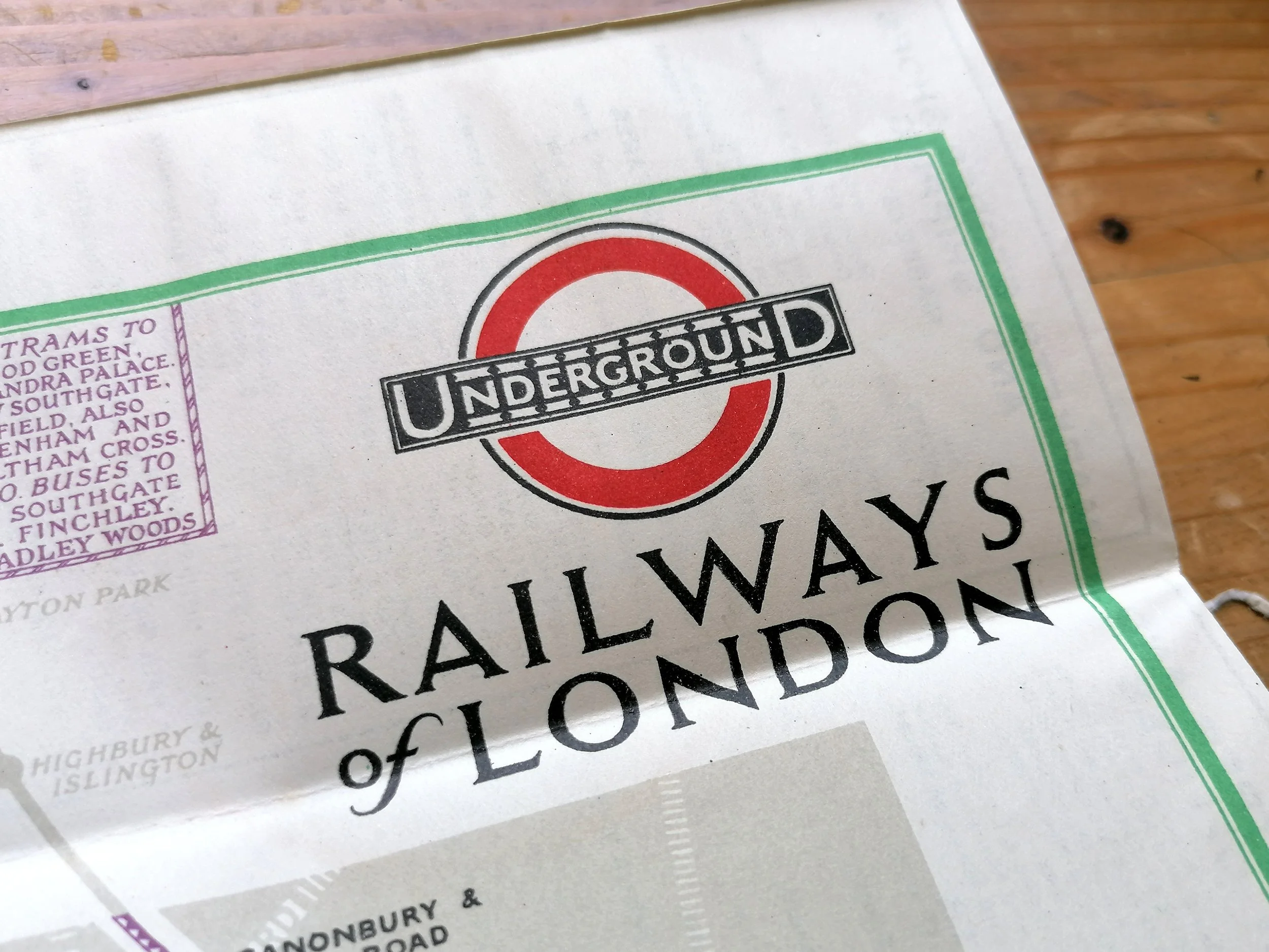 1925 London Underground map - Peter Robinsons's Overprint (JC Betts ...