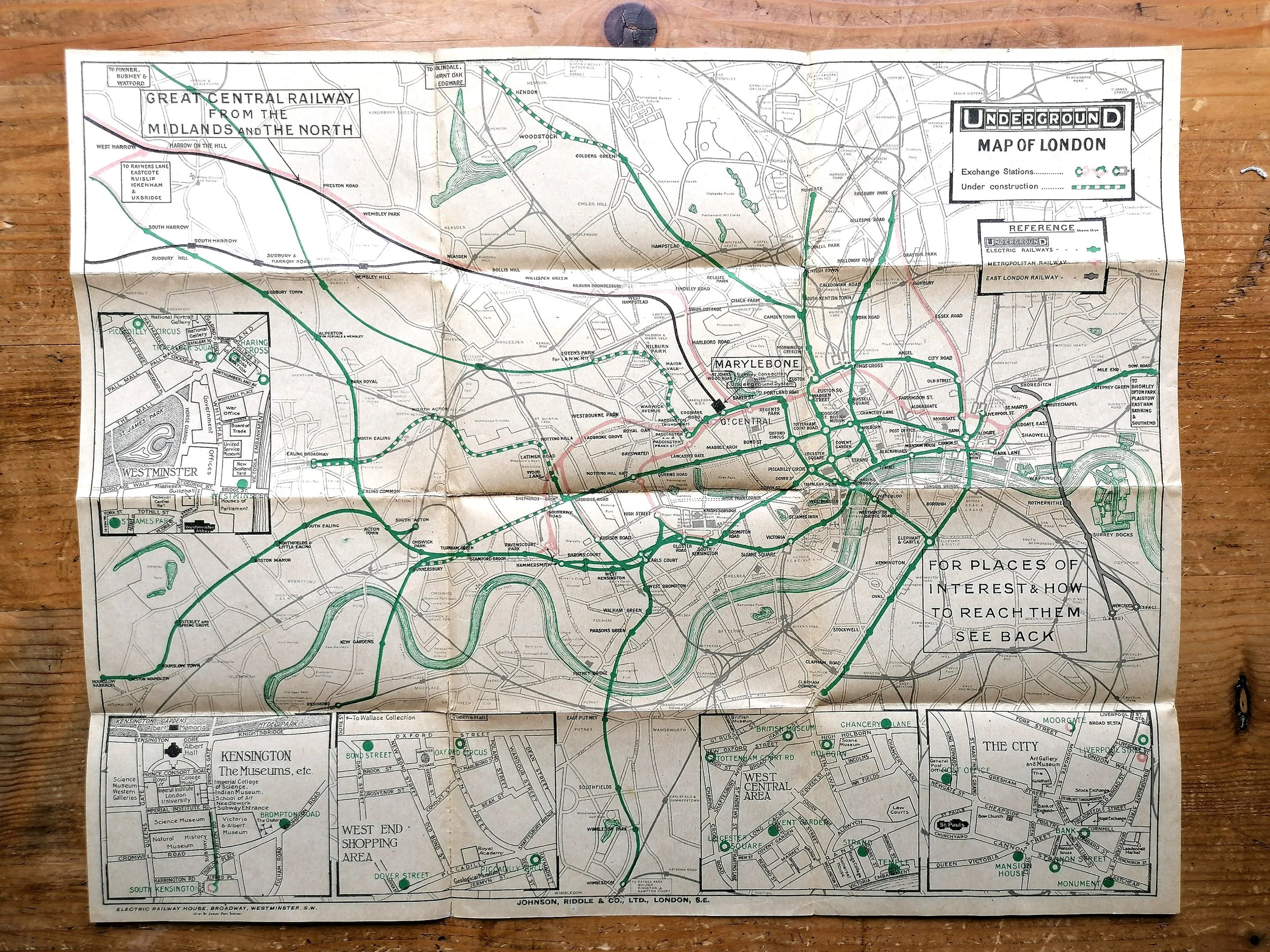 1914 London Underground Map - ICONIC Antiques | Cool Old Stuff