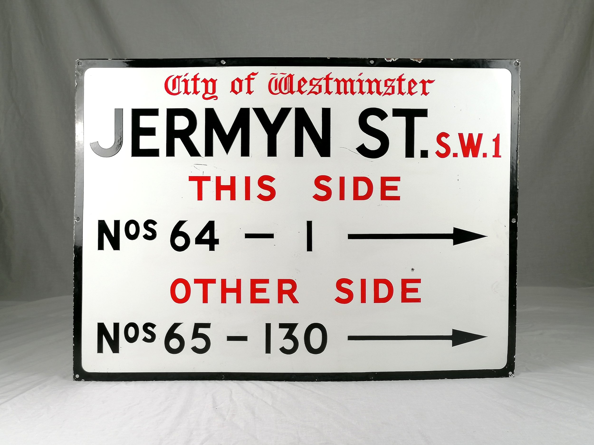 1950s London Street Sign - Jermyn Street SW1 - City of Westminster ...