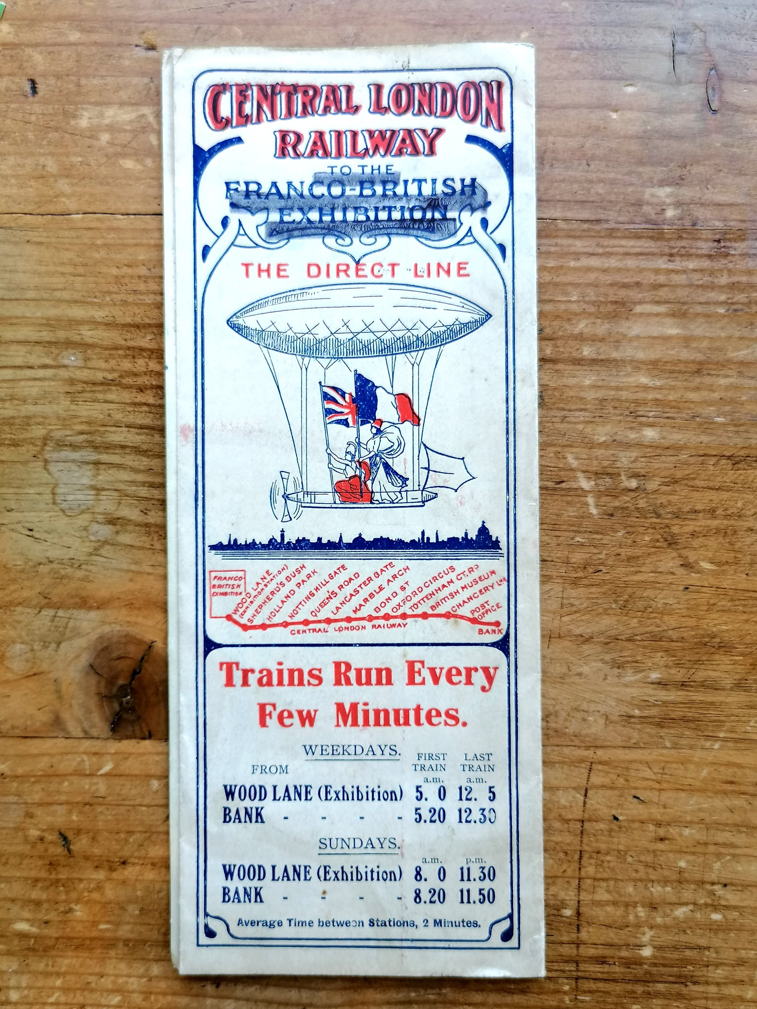 1908 London Underground Map - Central London Railway Franco-British ...