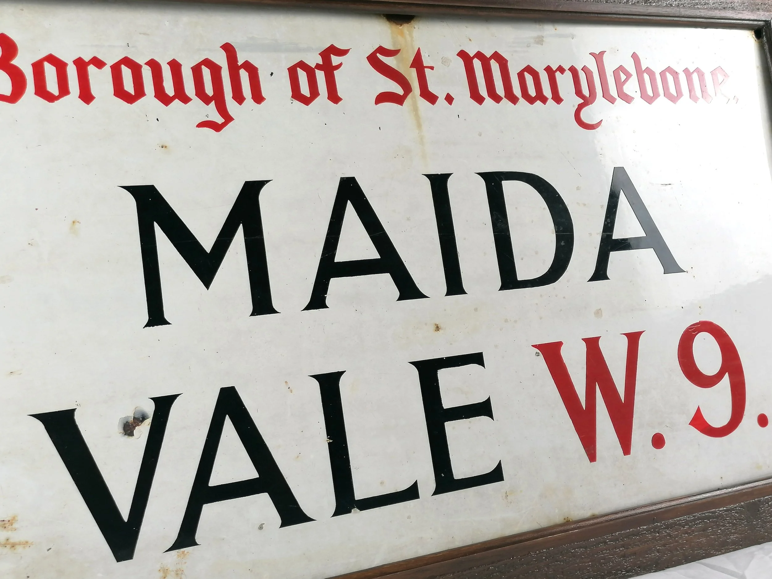 1930s London Street Sign - Maida Vale W.9. - Borough of Maylebone ...