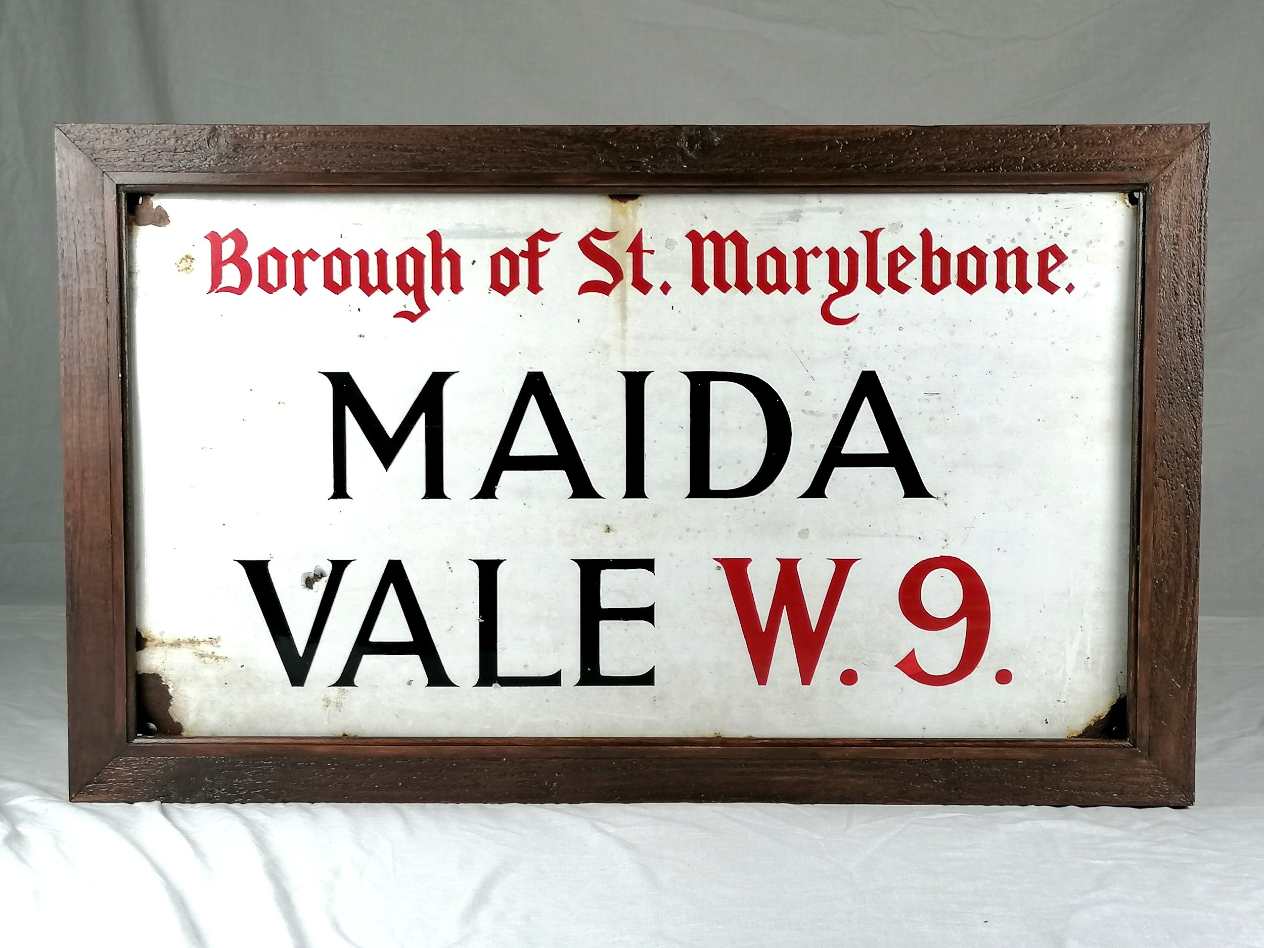 1930s London Street Sign - Maida Vale W.9. - Borough of Maylebone ...