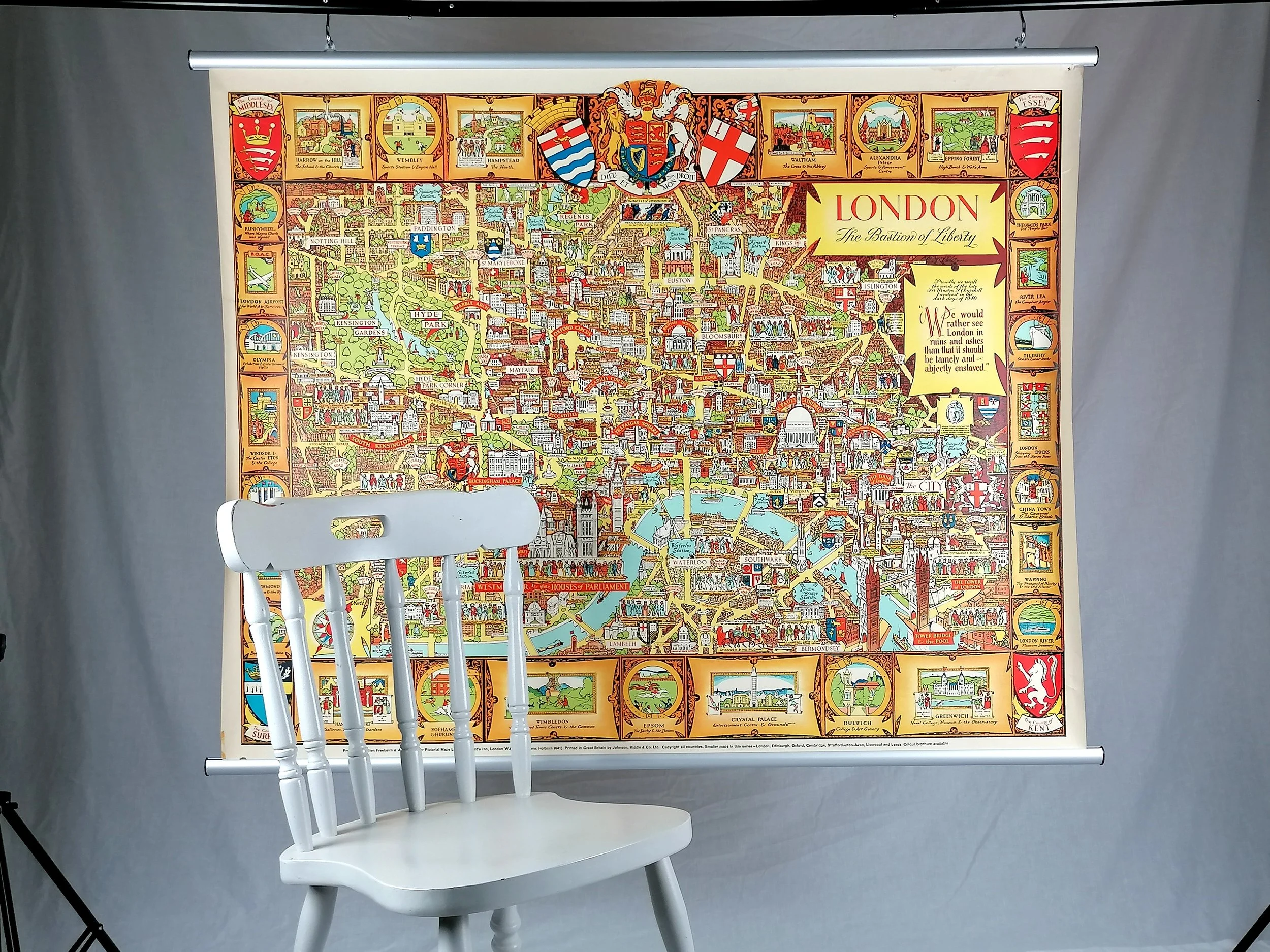 'London - The Bastion of Liberty' By Kerry Lee - Quad Royal Poster (c ...