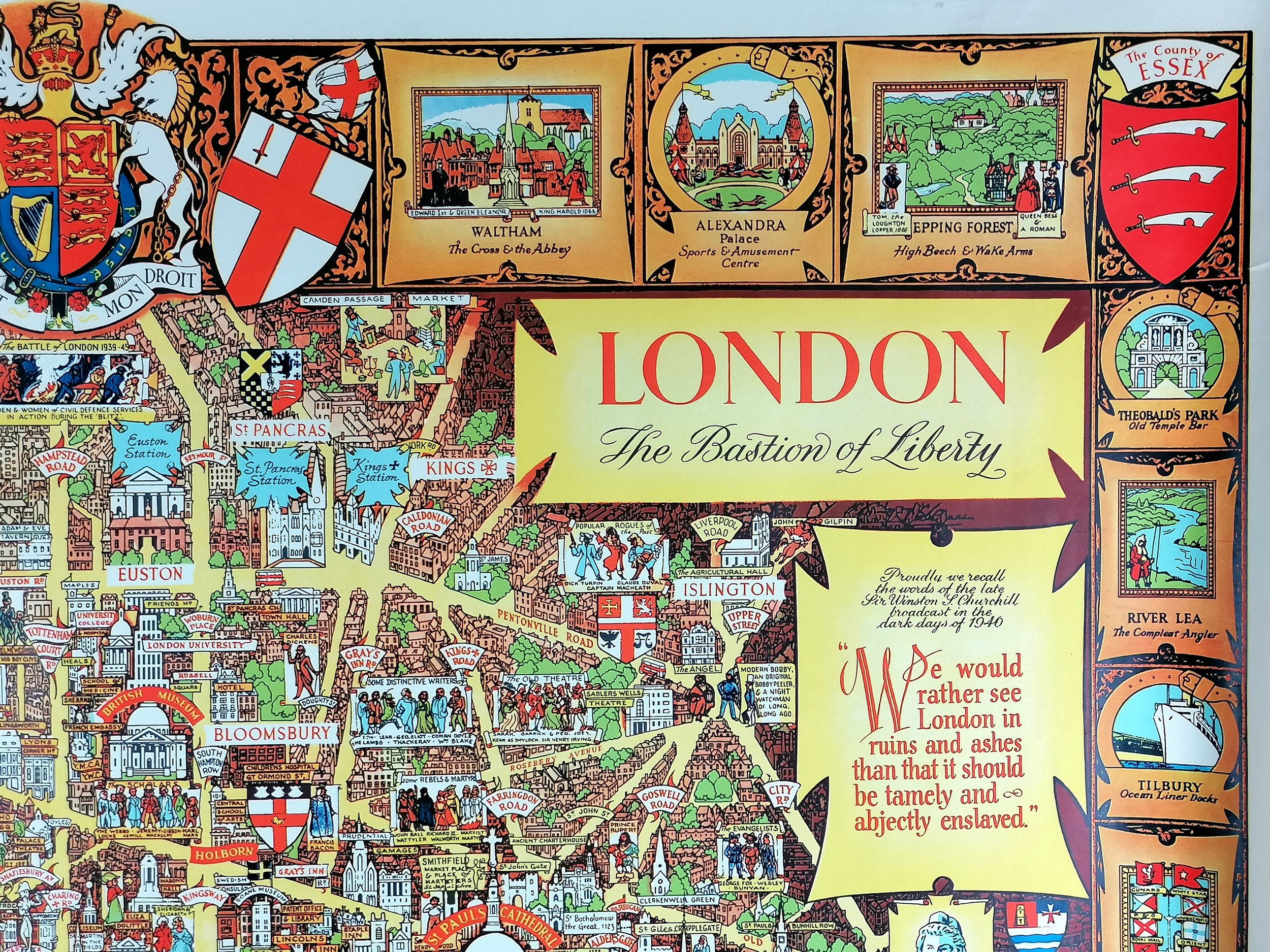 'London - The Bastion of Liberty' By Kerry Lee - Quad Royal Poster (c ...